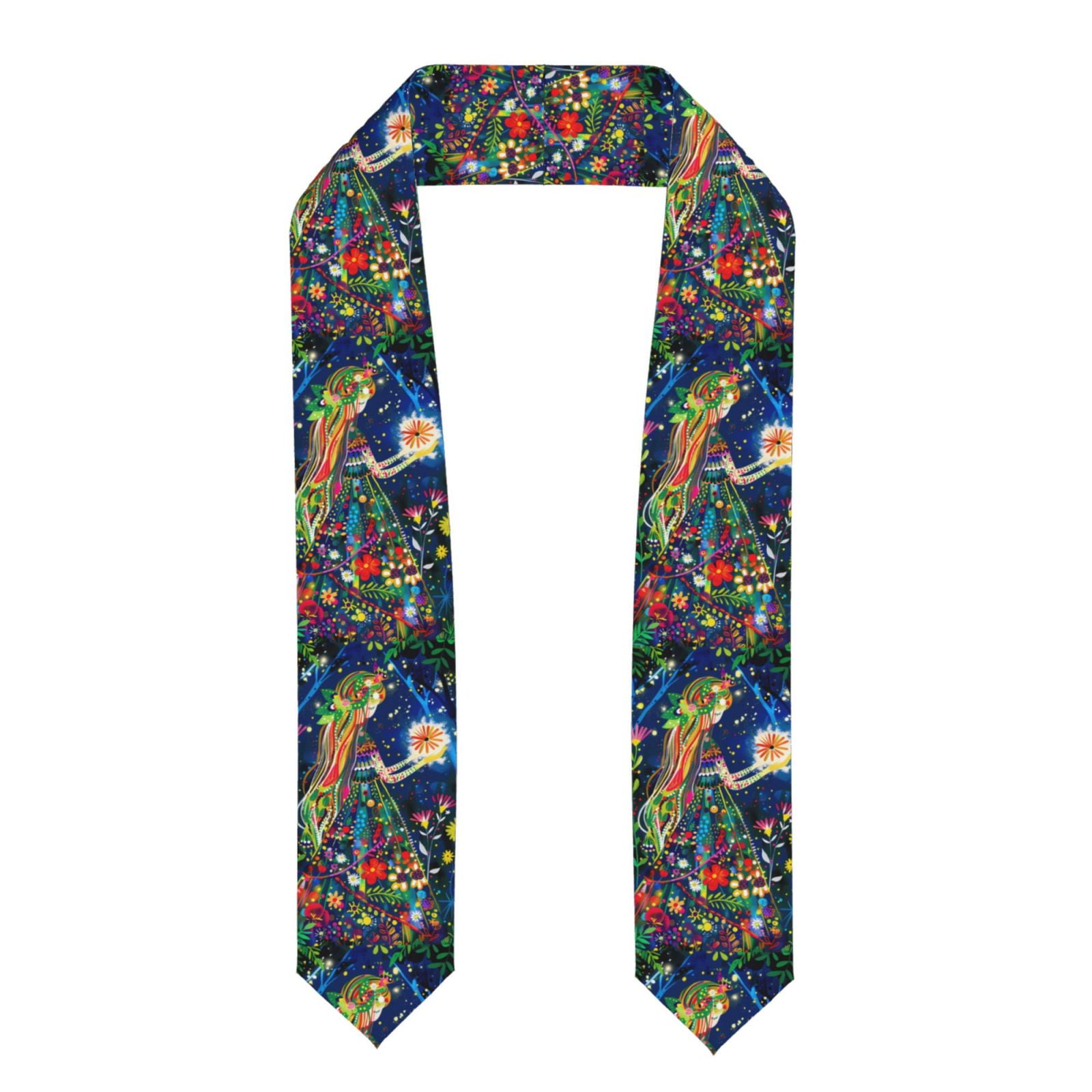 Balery Colorful Floral Forest Fairy Pattern Graduation Shawl Stole ...
