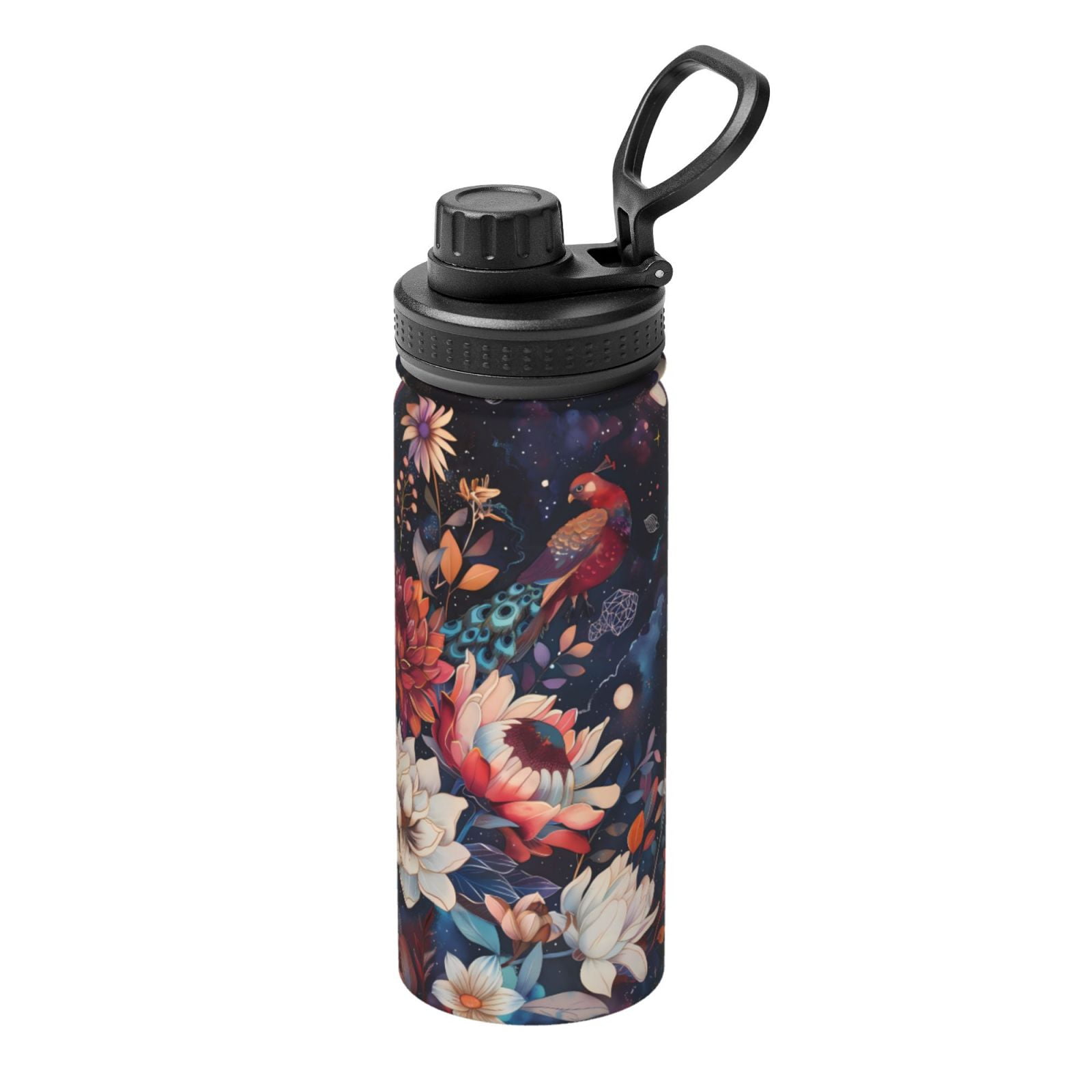Balery Colorful Flower Peacock Pattern 18oz Sports Insulated Kettle ...