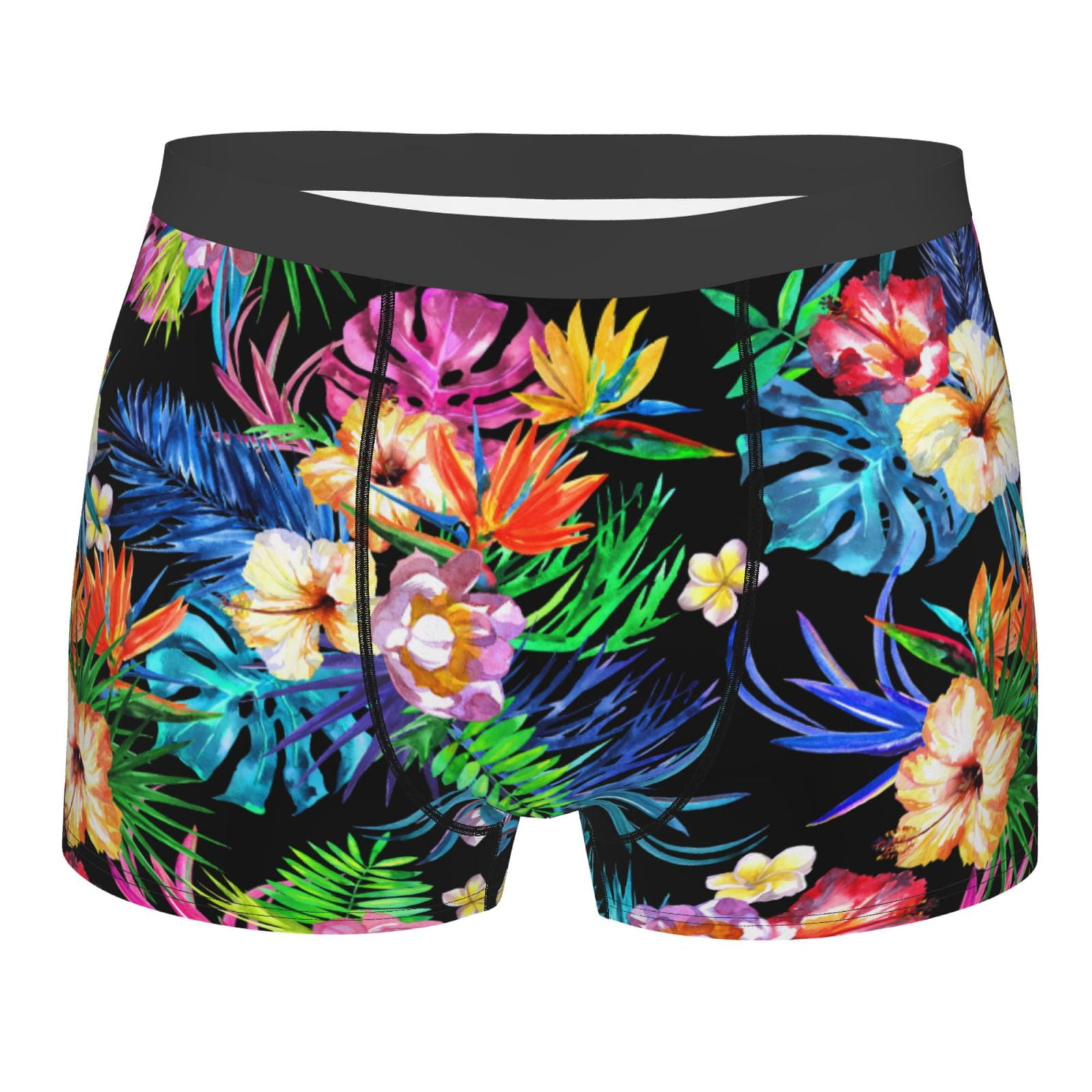 Balery Colorful Flowers Men's Boxer Briefs, Soft and Breathable Cotton ...