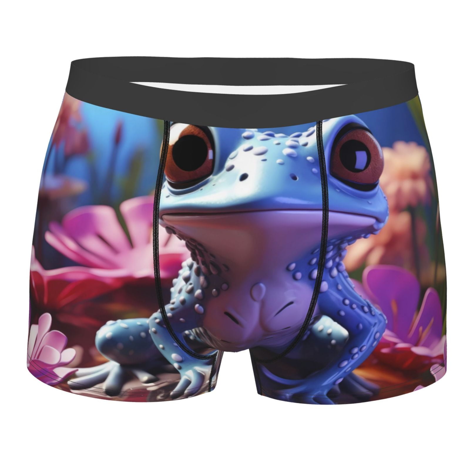 Balery Colorful Frog Among Flowers Men's Boxer Briefs, Soft and ...