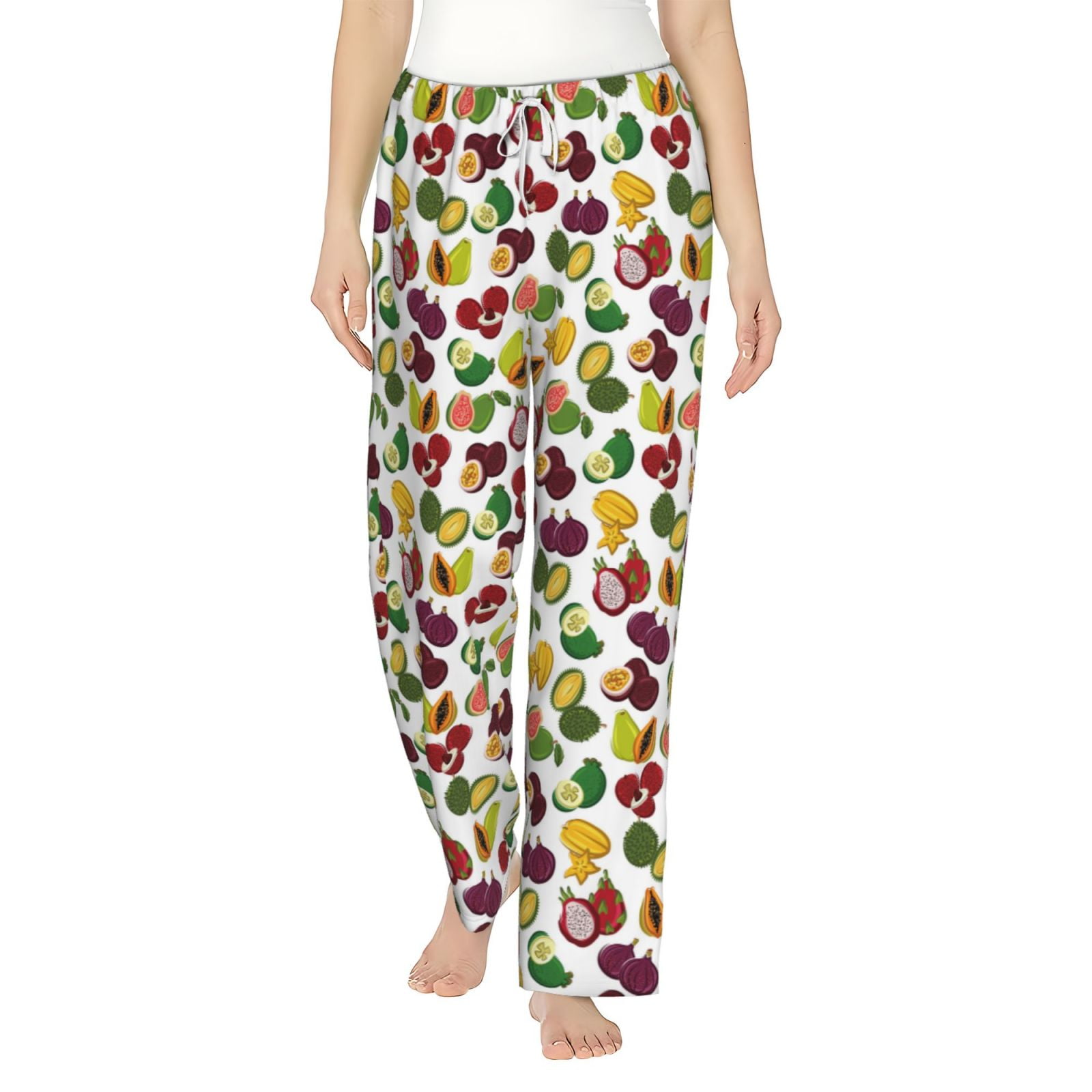 Balery Colorful Fruits print Women's Pajama Pants,Ultra Lightweight Pjs ...
