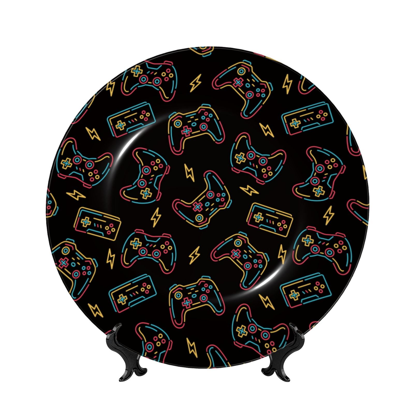 Balery Colorful Game Controller Print Bone China Decorative Plate ...