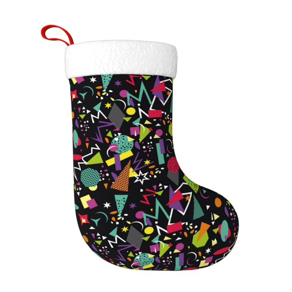 Balery Colorful Geometric Figures Pattern Christmas Stockings with ...