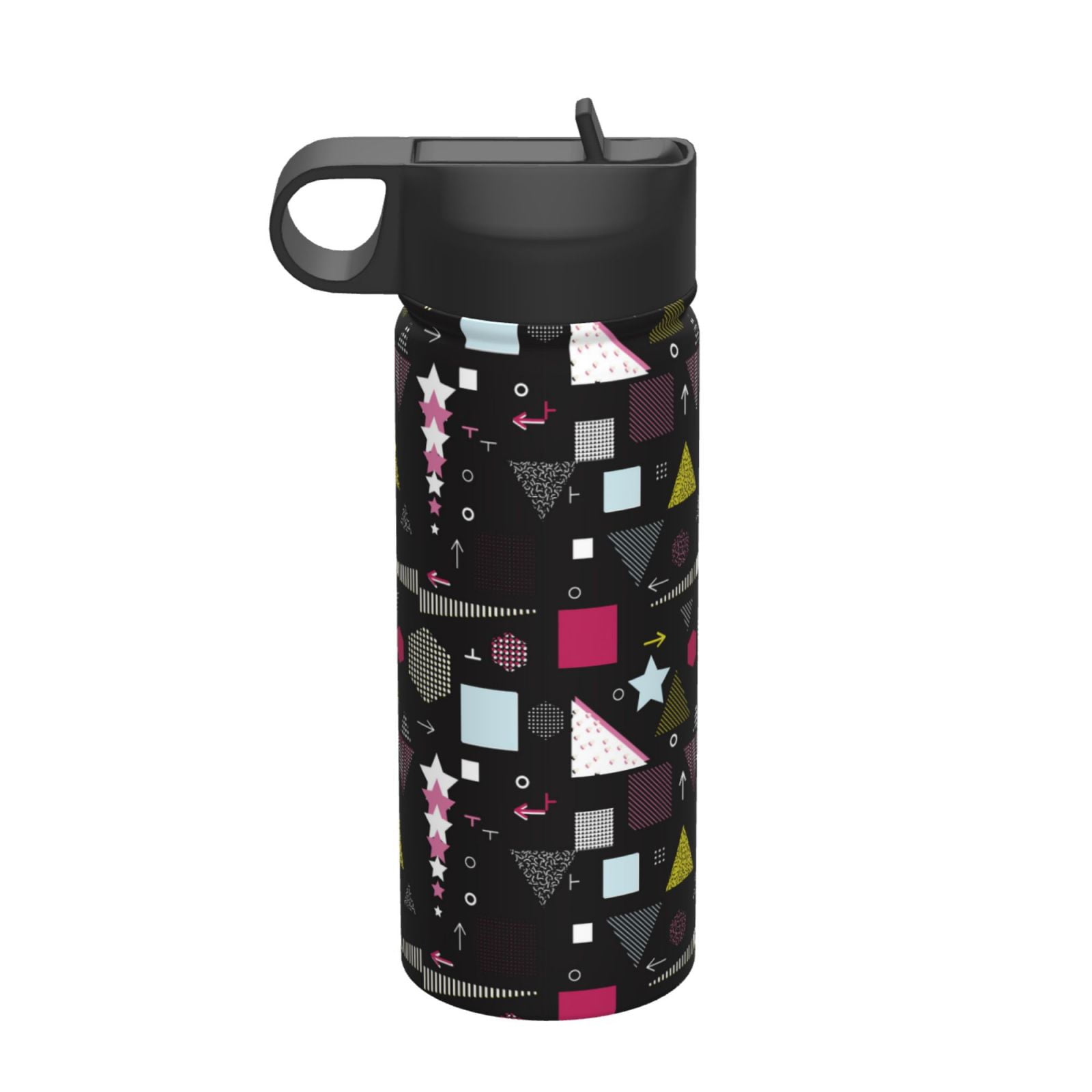 Balery Colorful Geometry Pattern Water Bottle,18oz Sports Insulated ...