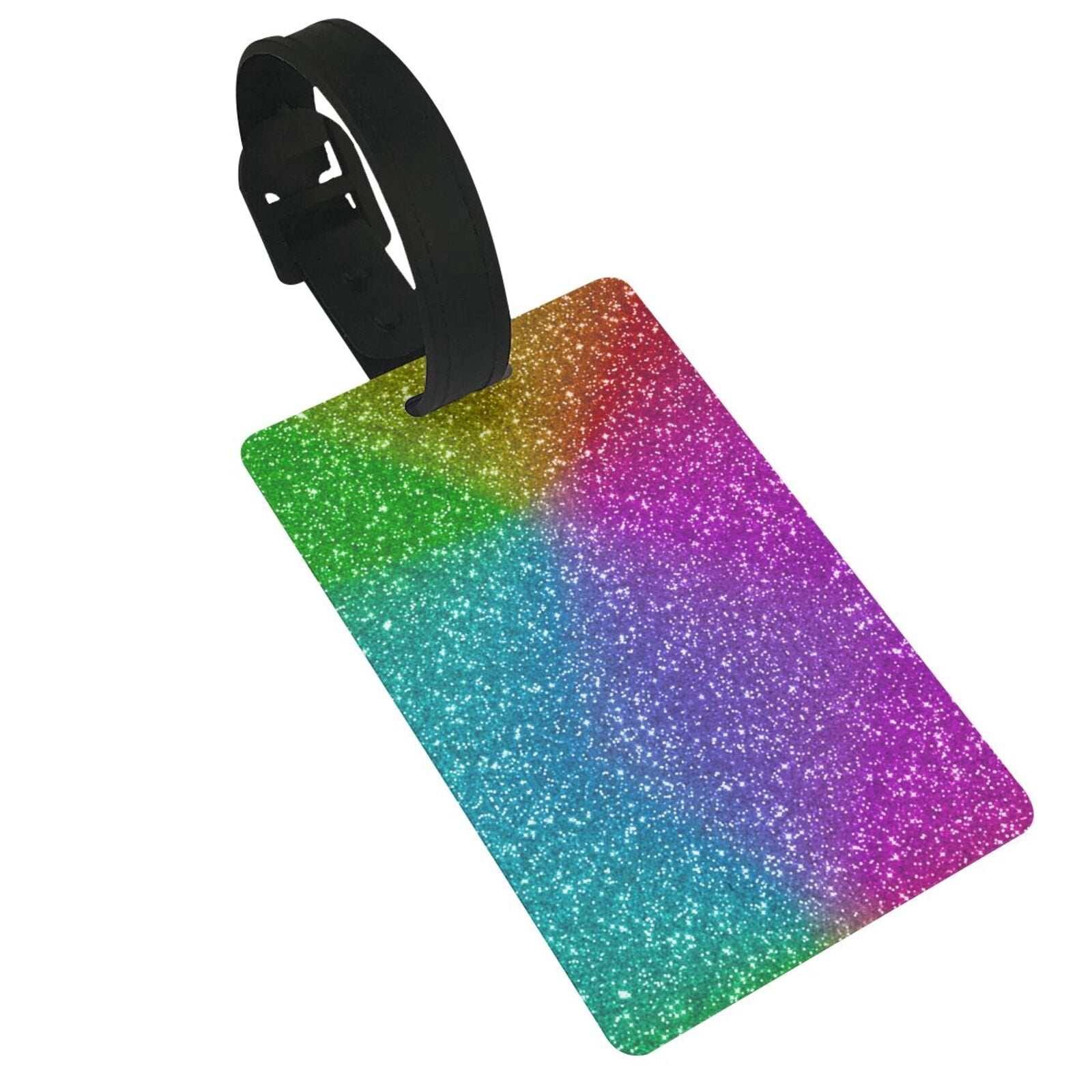 Balery Colorful Glitter Print Durable Luggage Tags with Secure Strap ...