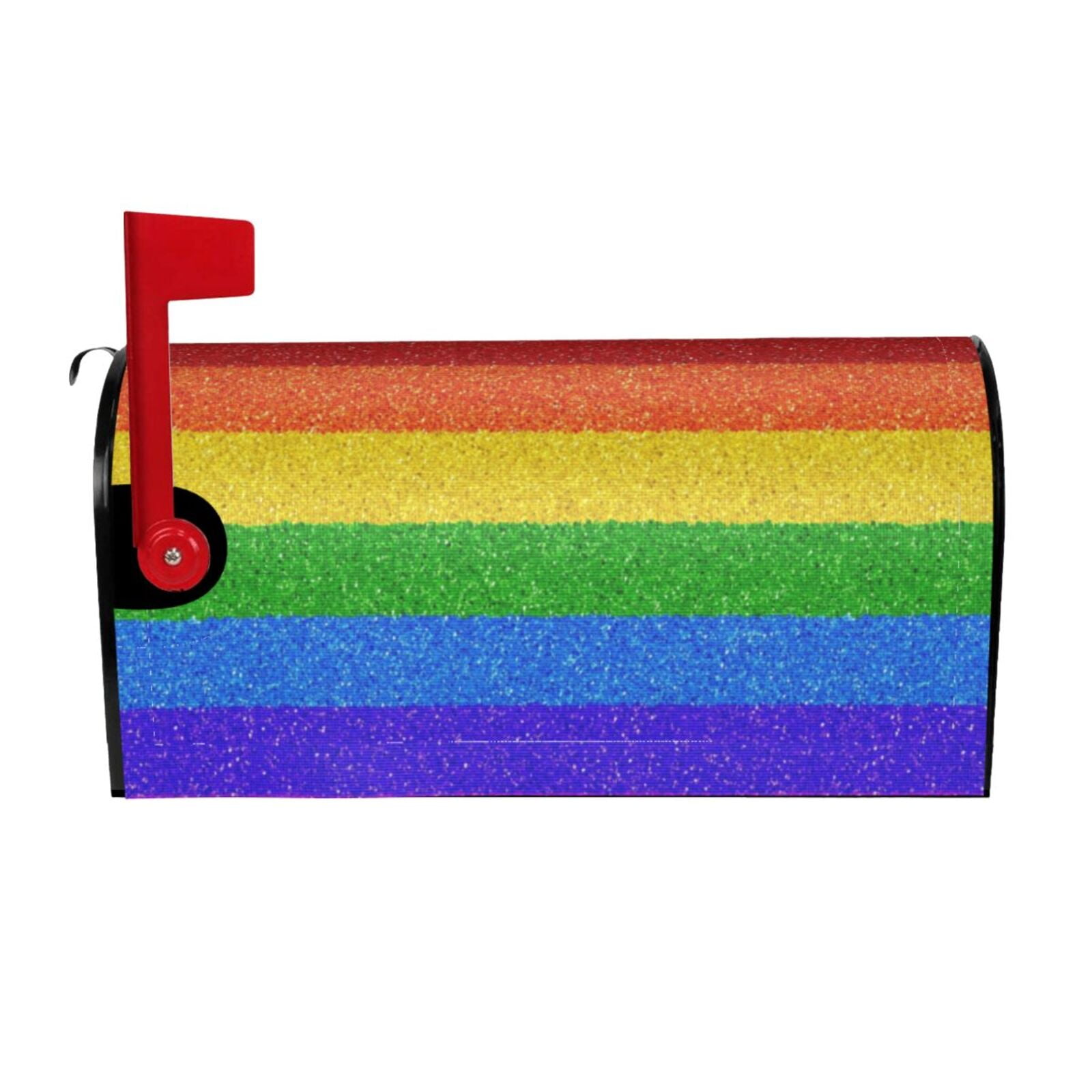 Balery Colorful Glitter Rainbow Mailbox Cover - Standard Size-25.5x21 ...