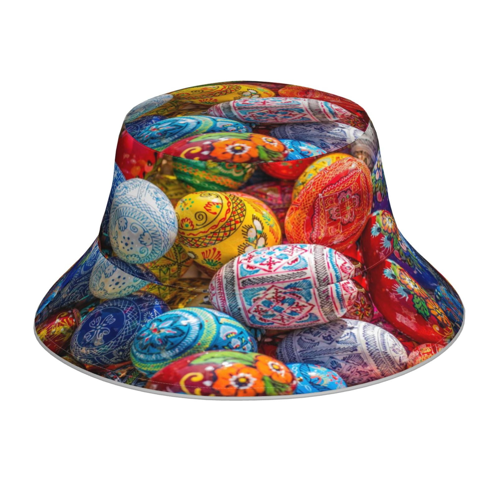 Balery Colorful Hand Painted Easter Eggs Sun Hats for Men Women Bucket ...