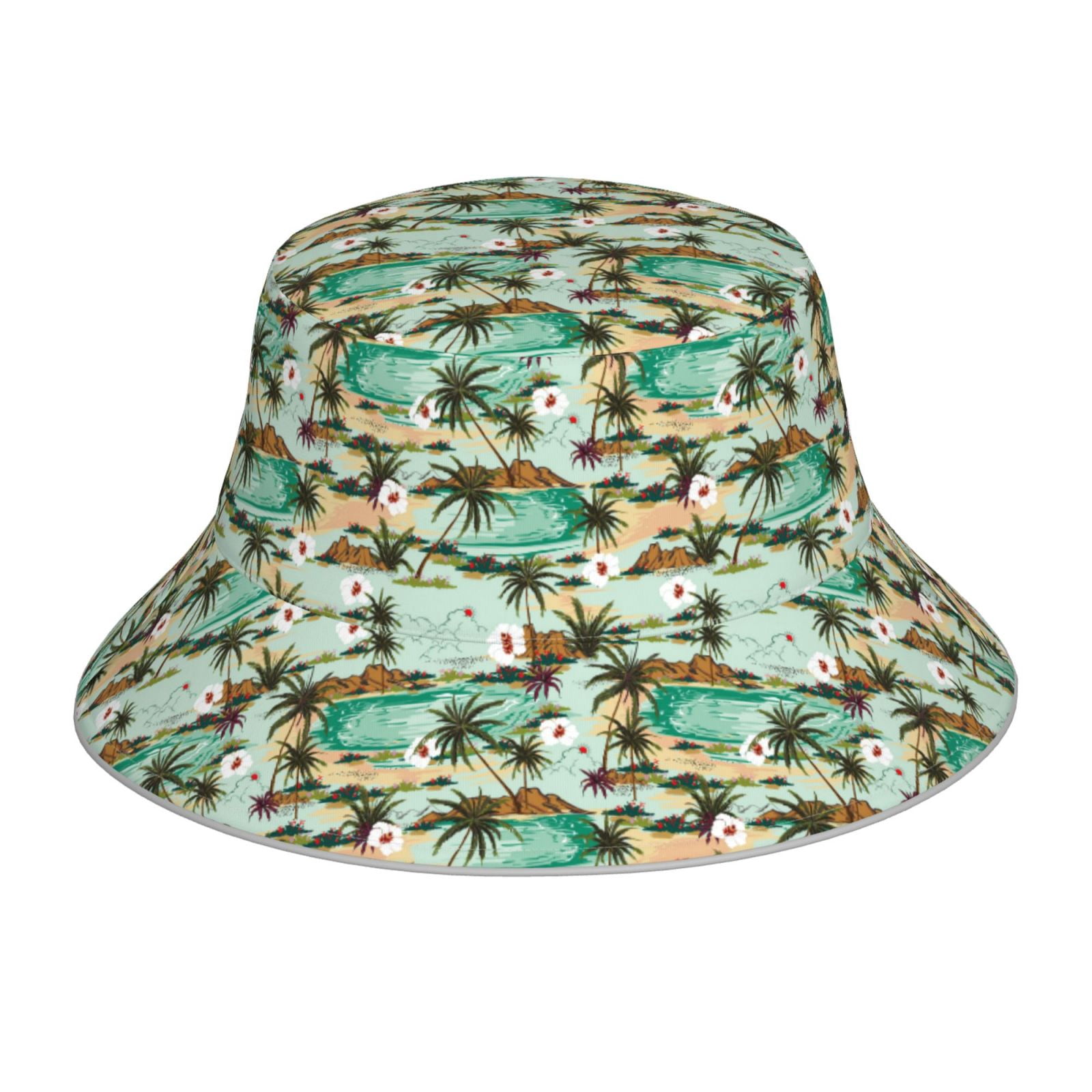 Balery Colorful Hawaii Palms Sun Hats for Men Women Bucket Hat UPF 50 ...