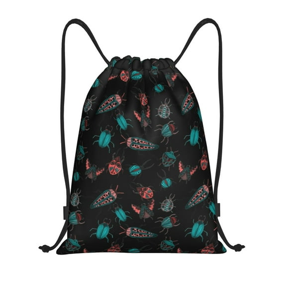 Balery Colorful Insect Pattern Drawstring Backpack Bag Sport Gym ...