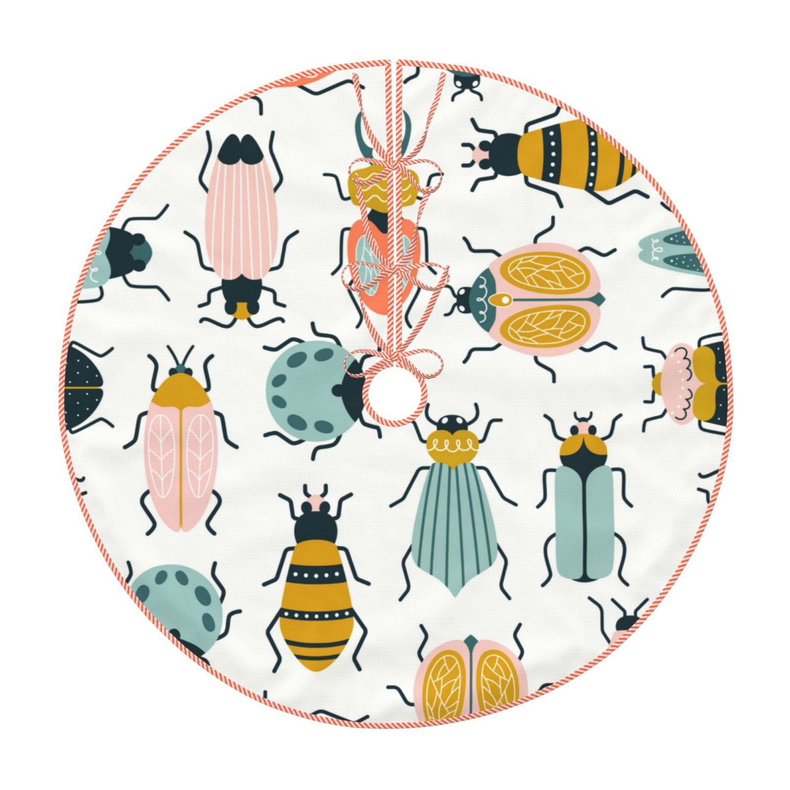 Balery Colorful Insects Printed Christmas Tree Skirt , Merry Christmas ...
