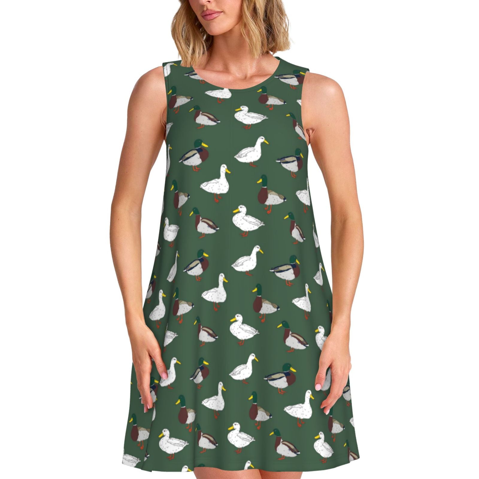 Balery Colorful Mallard Duck Pattern Women’s Summer Dresses – Loose ...