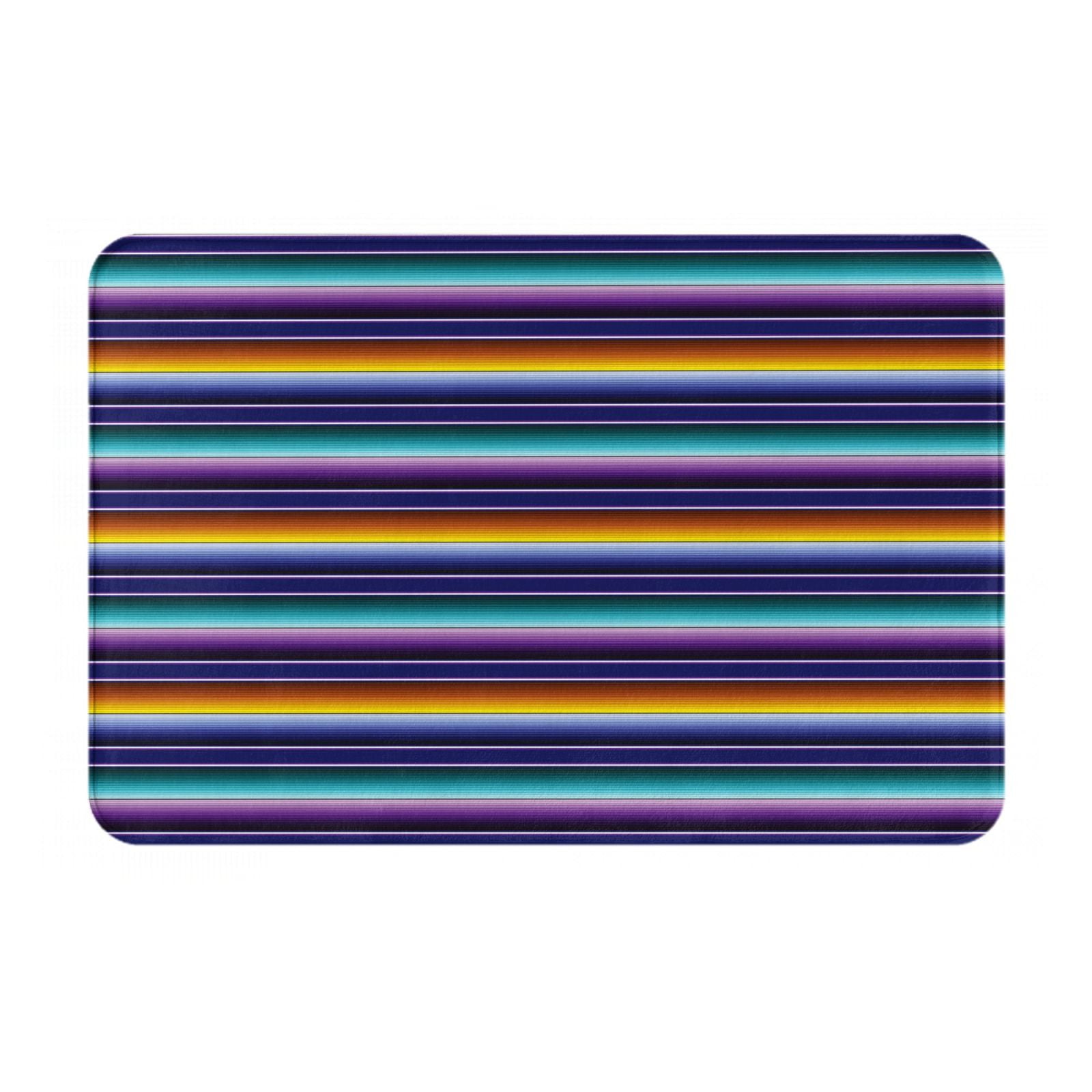 Balery Colorful Mexican Stripes Pattern Doormat, Durable Flannel Fabric ...