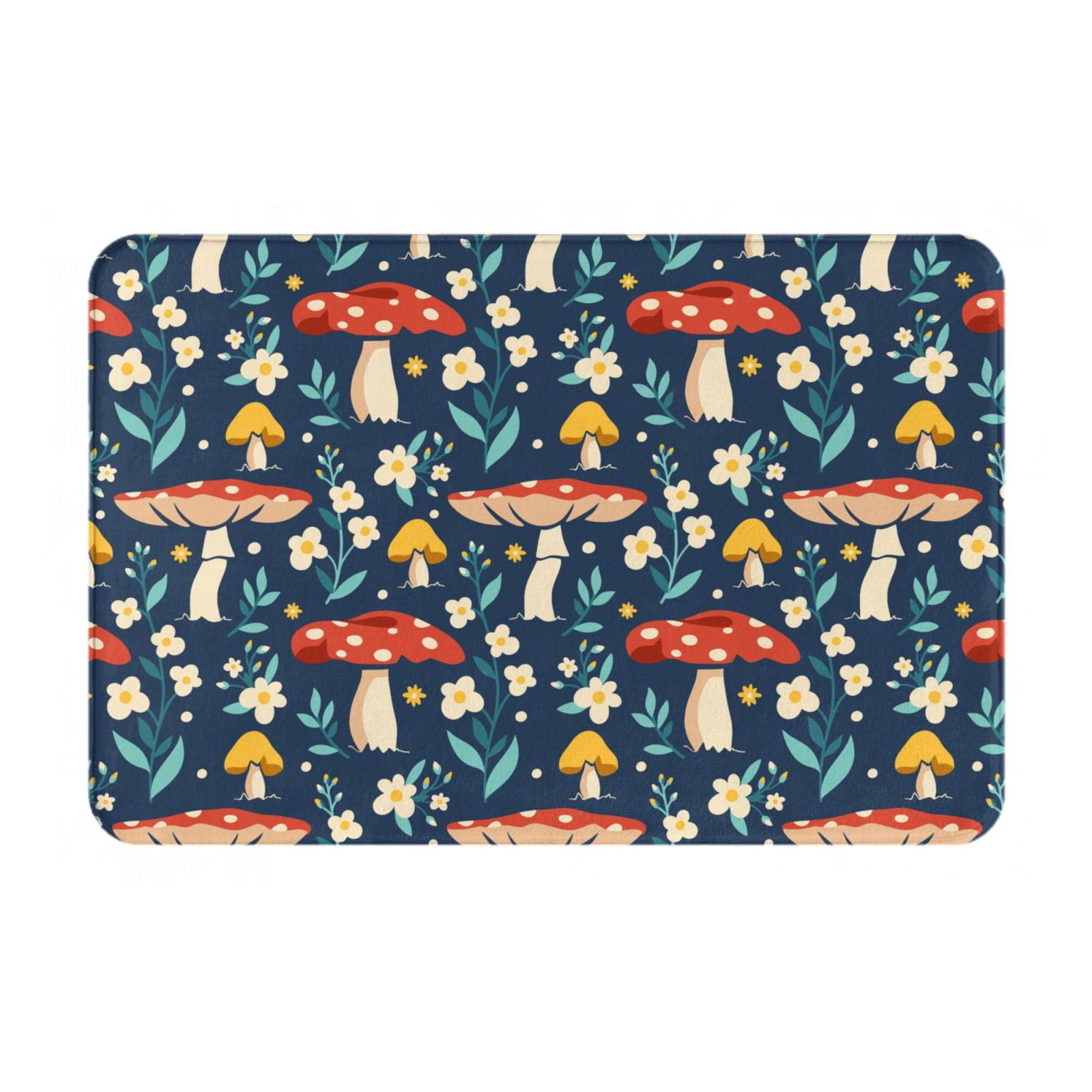 Balery Colorful Mushrooms Doormat, Durable Flannel Fabric, Waterproof ...