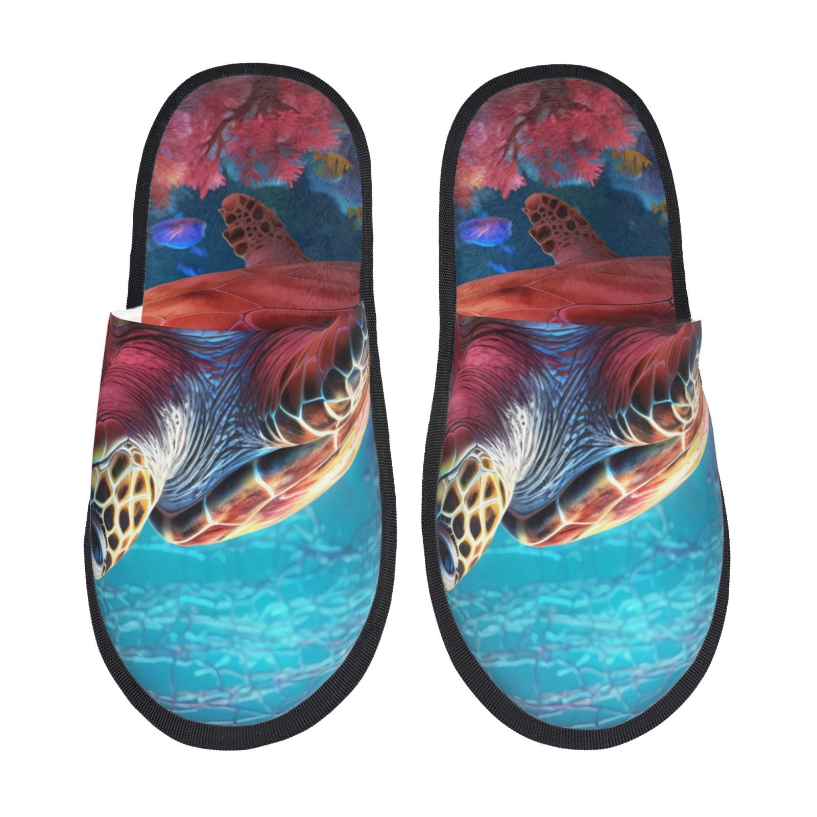 Balery Colorful Ocean Sea Turtle Slient Indoor Furry Fleece Comfort ...