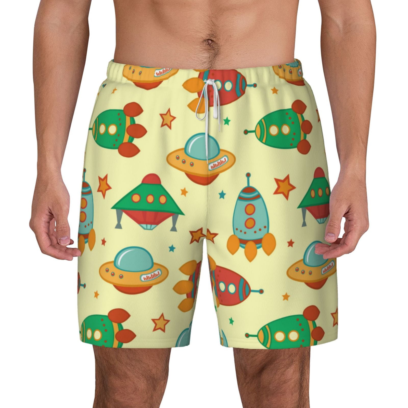 Balery Colorful Outer Space Mens Swim Trunks Swim Shorts for Men Quick ...