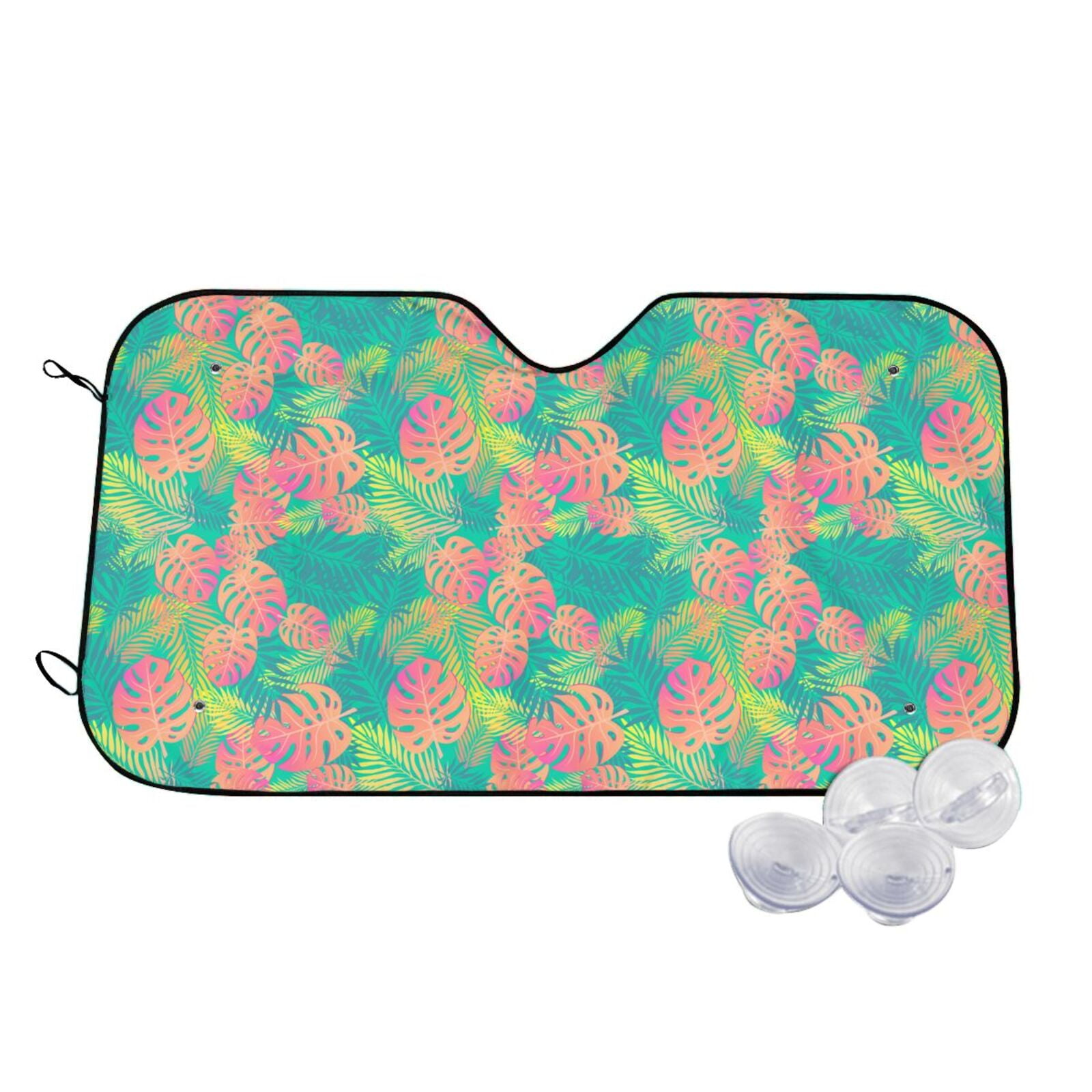 Balery Colorful Palm Leaves Print Car Windshield Sun Shade,Windshield ...