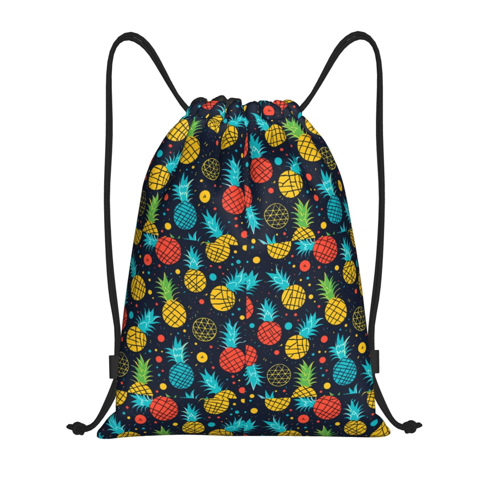 Balery Colorful Pineapple Pattern Drawstring Backpack Bag Sport Gym ...