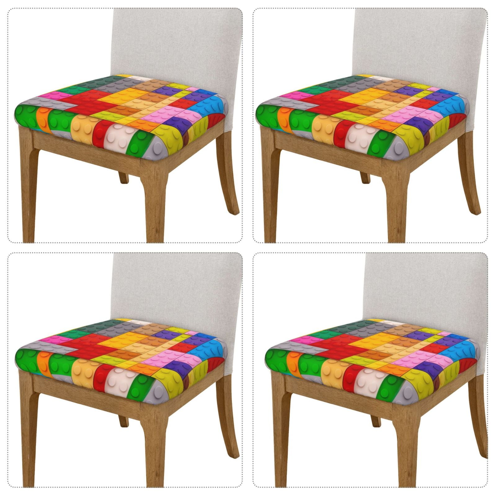 Balery Colorful Plastic Blocks Pattern Stretch Couch Cushion Covers ...