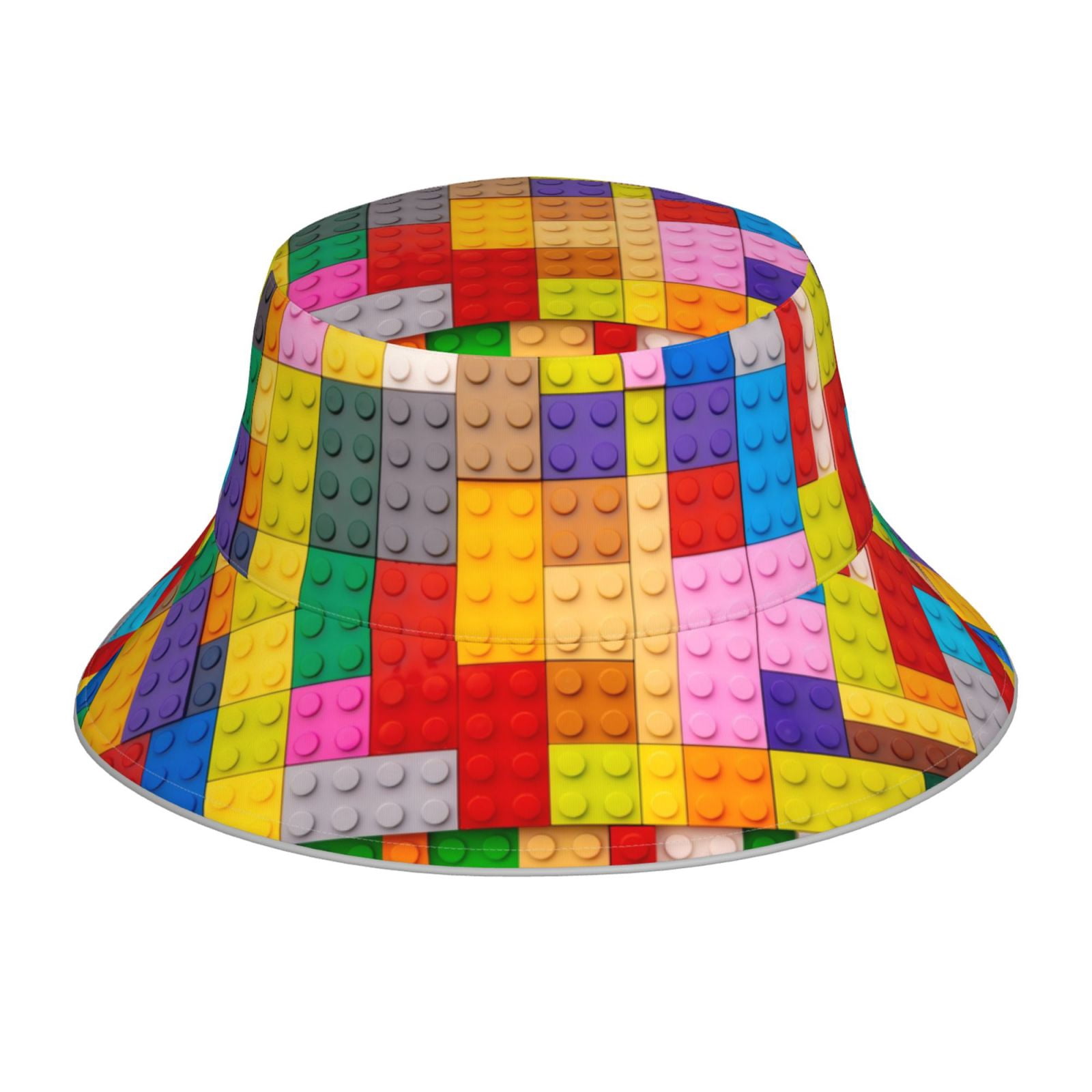 Balery Colorful Plastic Blocks Pattern Sun Hats for Men Women Bucket ...