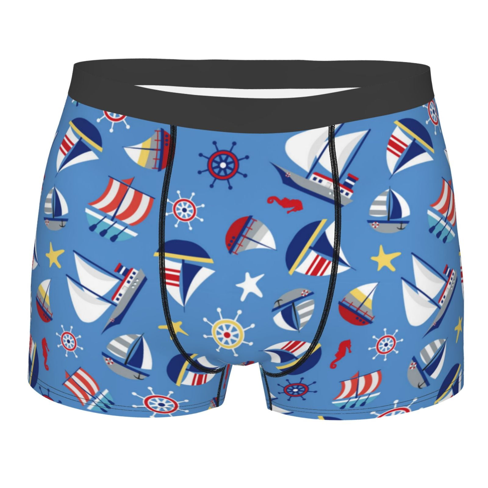 Balery Colorful Sailing Ship Men's Boxer Briefs, Soft and Breathable ...