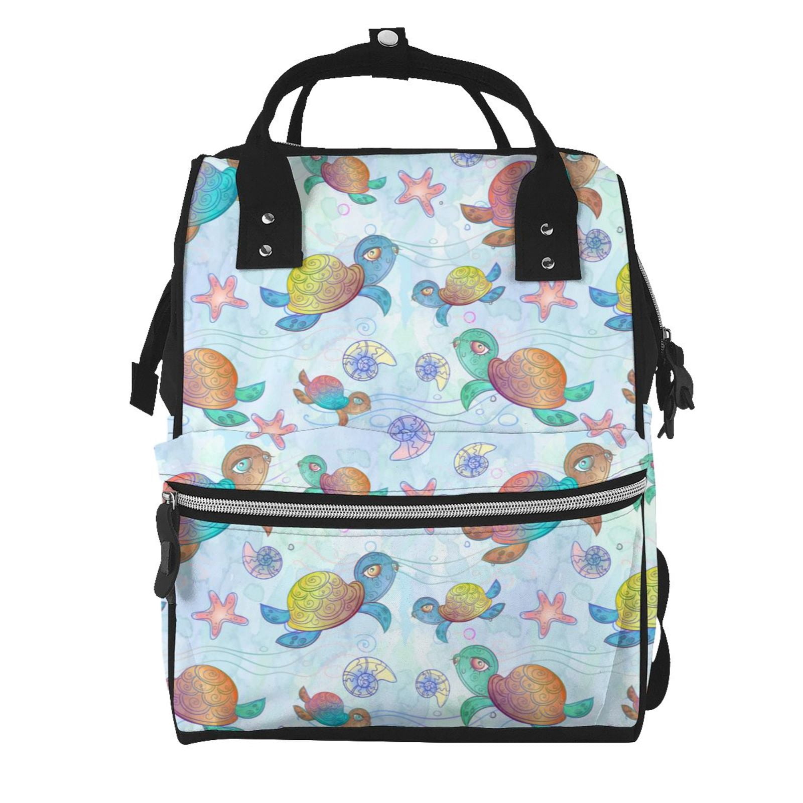 Balery Colorful Sea Turtle Mummy Backpack - Waterproof Twill Canvas ...