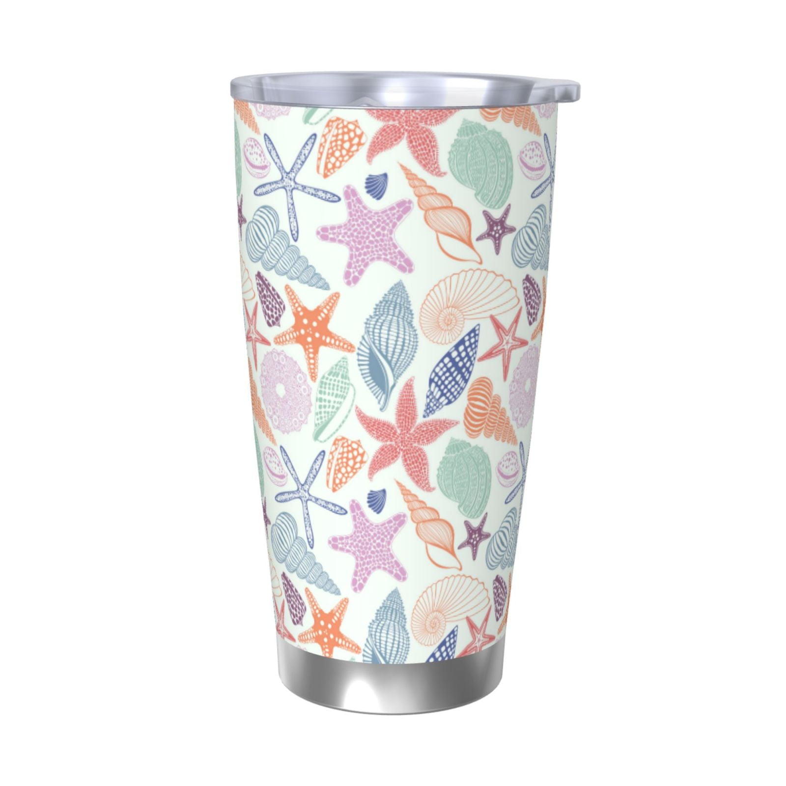 Balery Colorful Seashells Pattern 20oz Insulated Car Cup with Dual ...