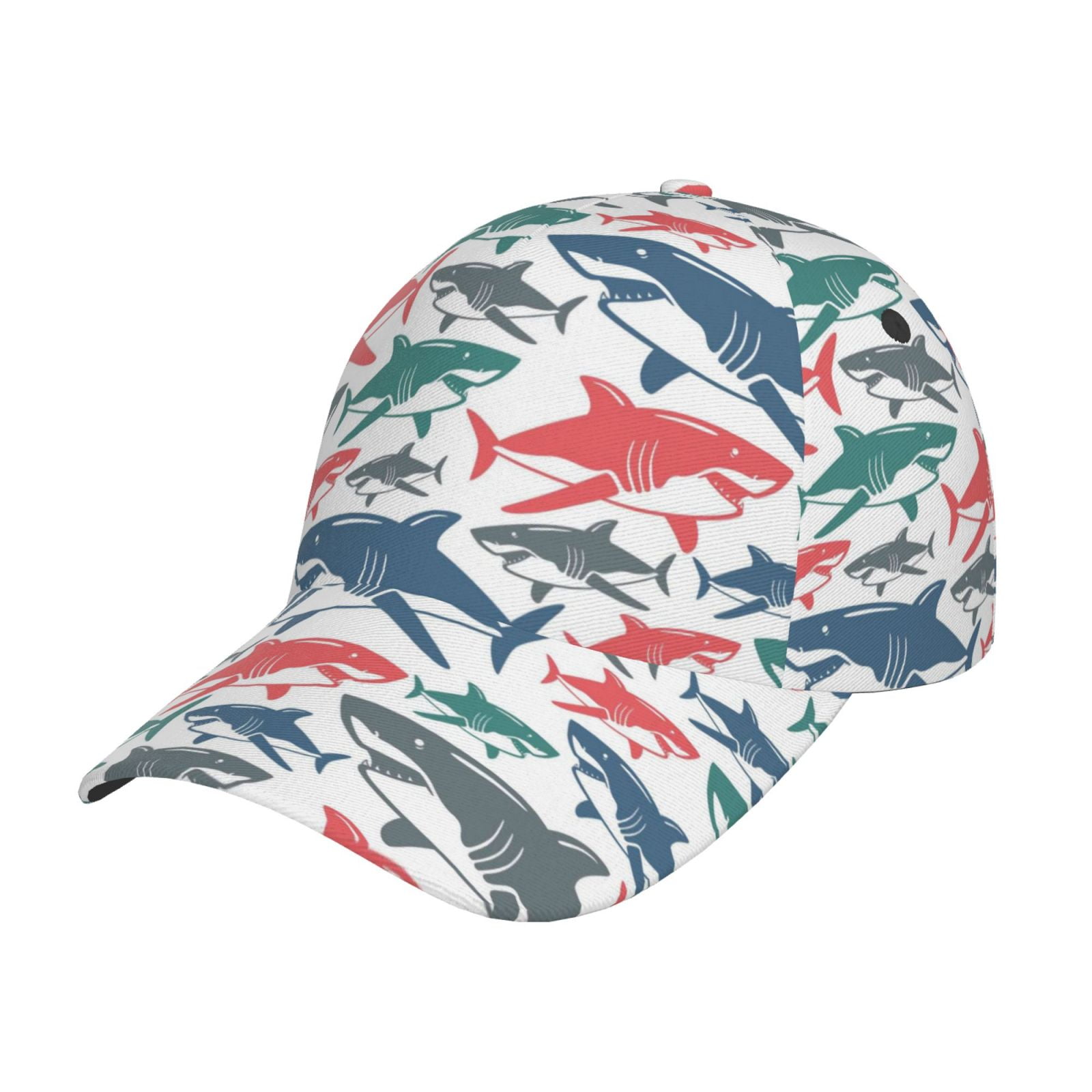 Balery Colorful Shark Baseball Cap For Women Men,Adjustable Size For ...