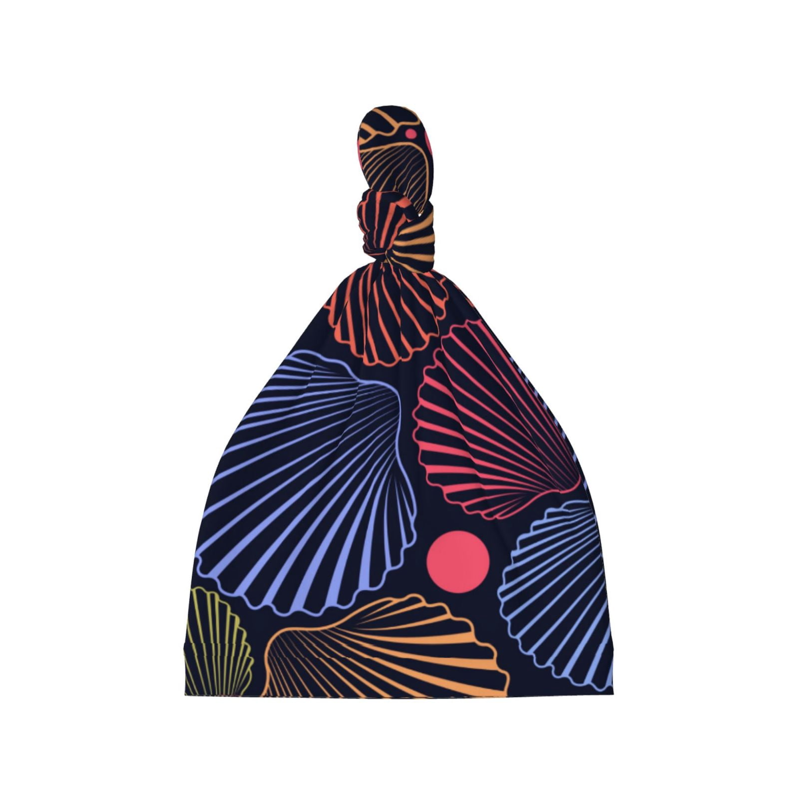 Balery Colorful Shells Pattern Baby Beanie, Knotted Baby Hat, Infant ...