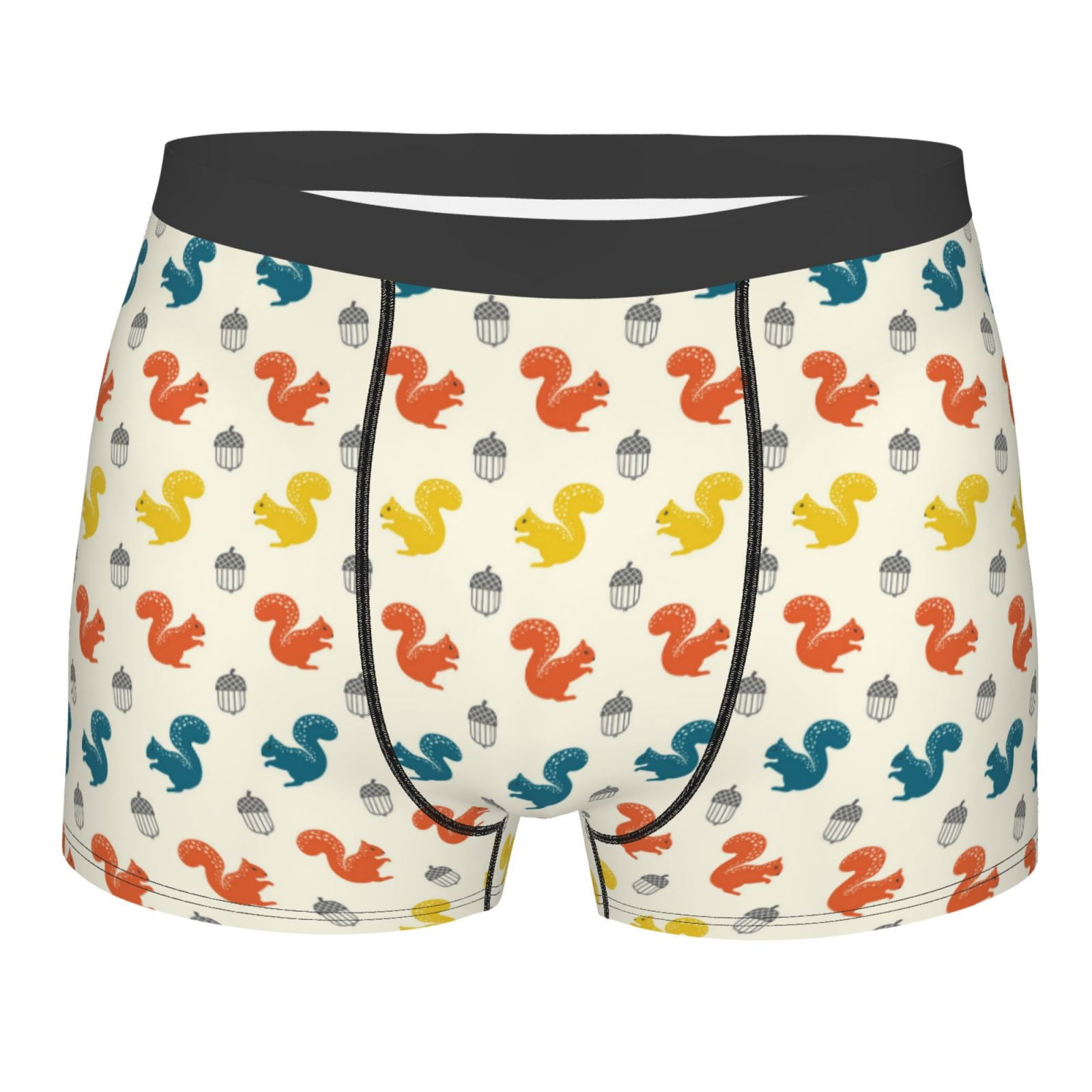 Balery Colorful Squirrel Men's Boxer Briefs, Soft and Breathable Cotton ...