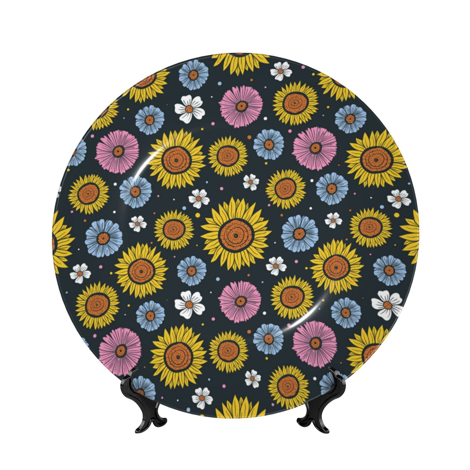 Balery Colorful Sunflowers Print Bone China Decorative Plate Ceramic ...