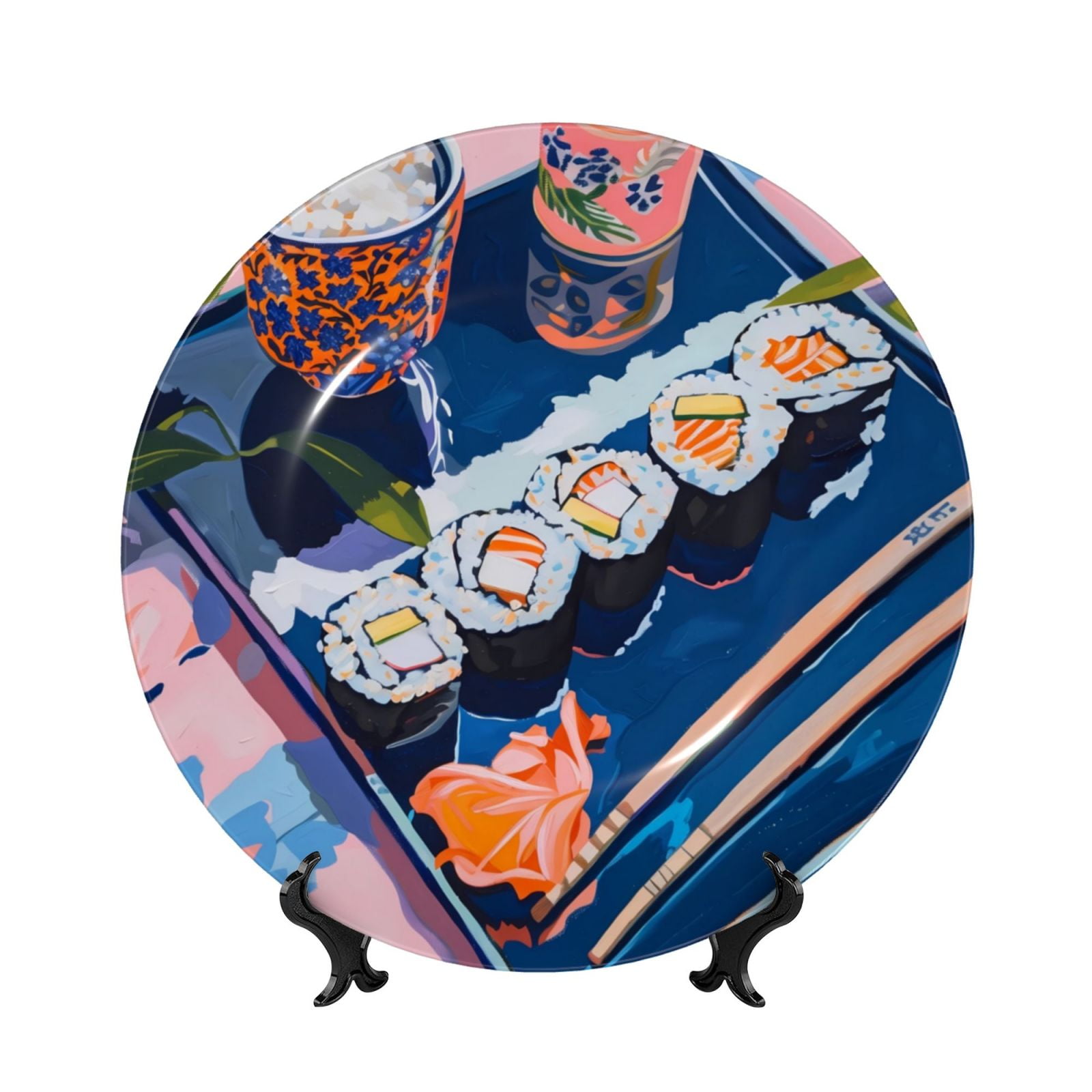 Balery Colorful Sushi Food Art Print Bone China Decorative Plate ...