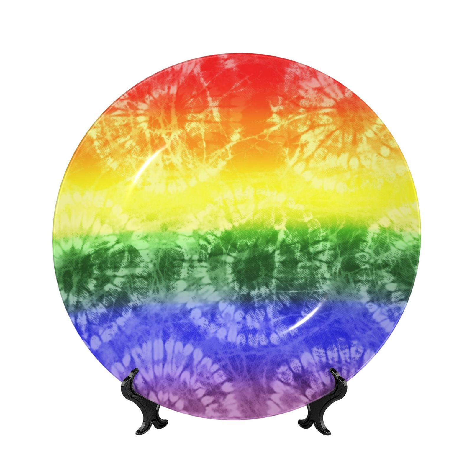 Balery Colorful Tie Dye Print Bone China Decorative Plate Ceramic ...