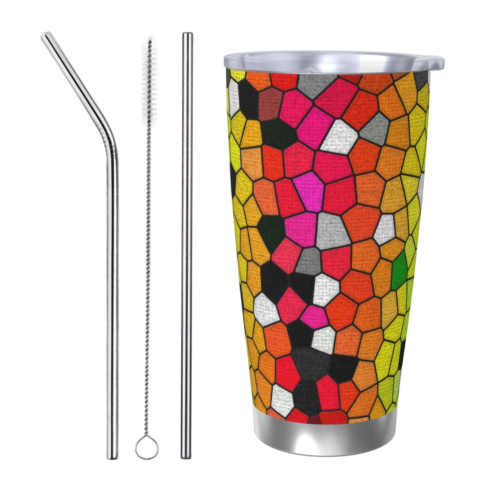 Balery Colorful Tie Dye Stained Glass 1 Pattern 20oz Insulated Car Cup ...