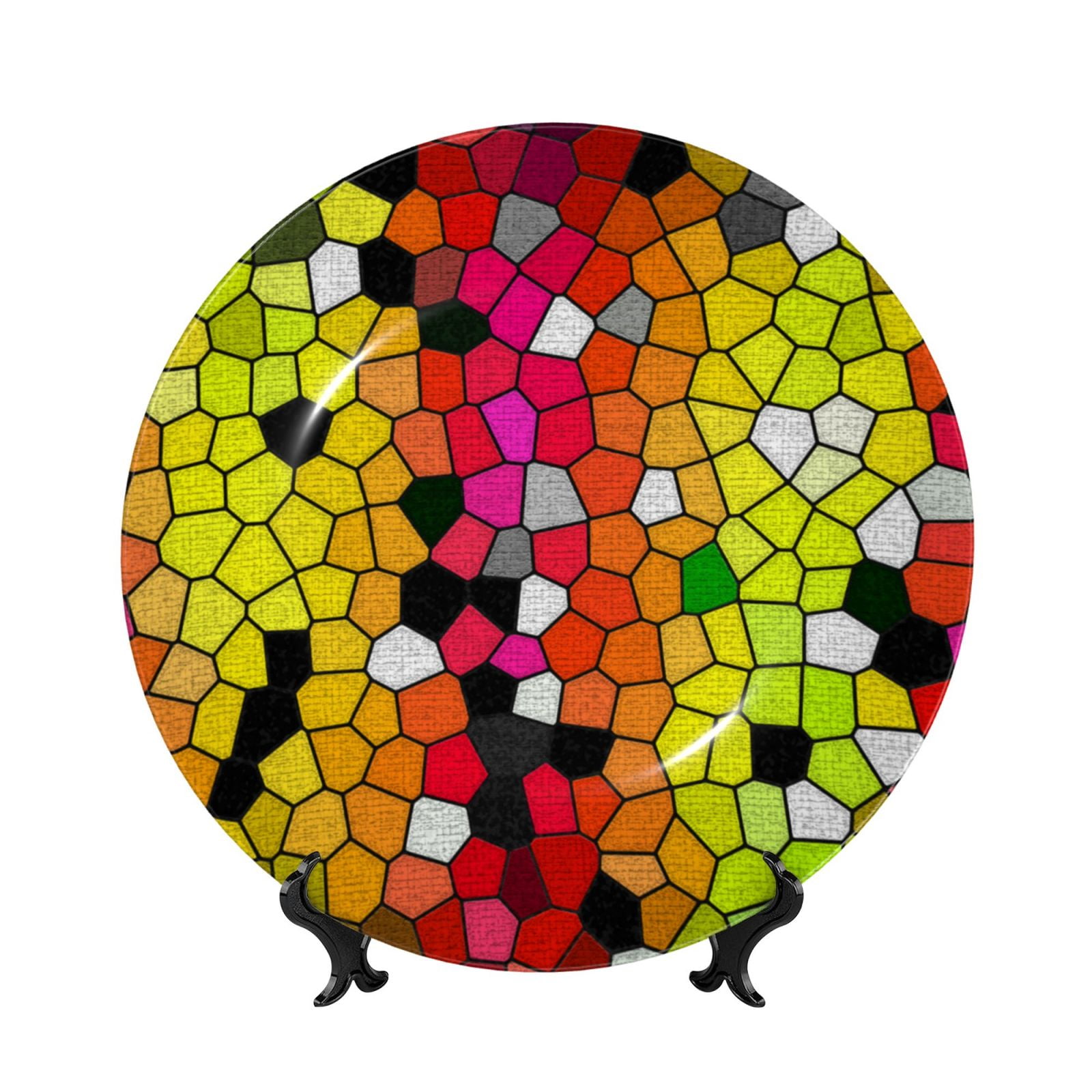 Balery Colorful Tie Dye Stained Glass 1 Print Bone China Decorative ...