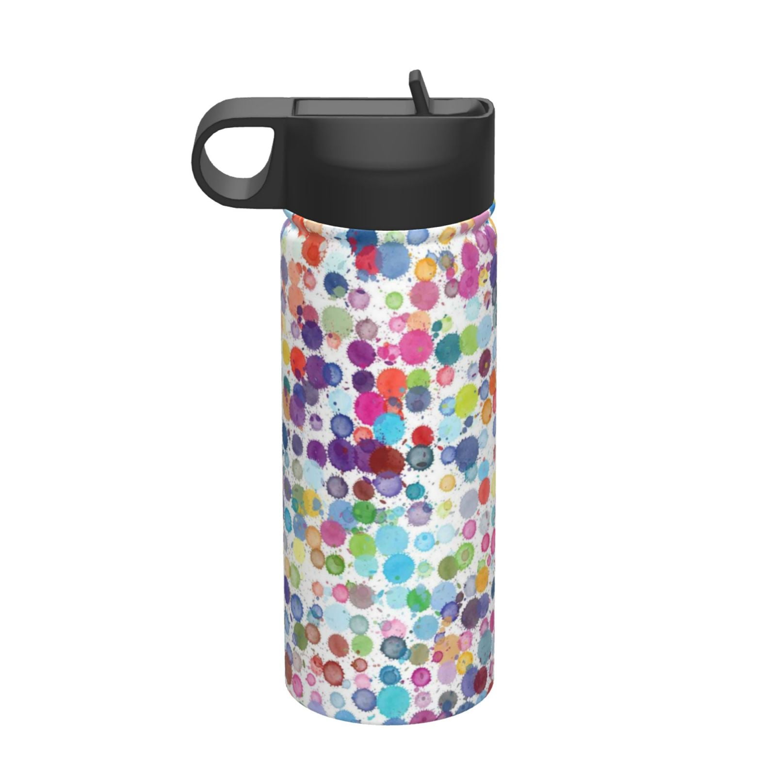 Balery Colorful Watercolor Dots Pattern Water Bottle,18oz Sports ...