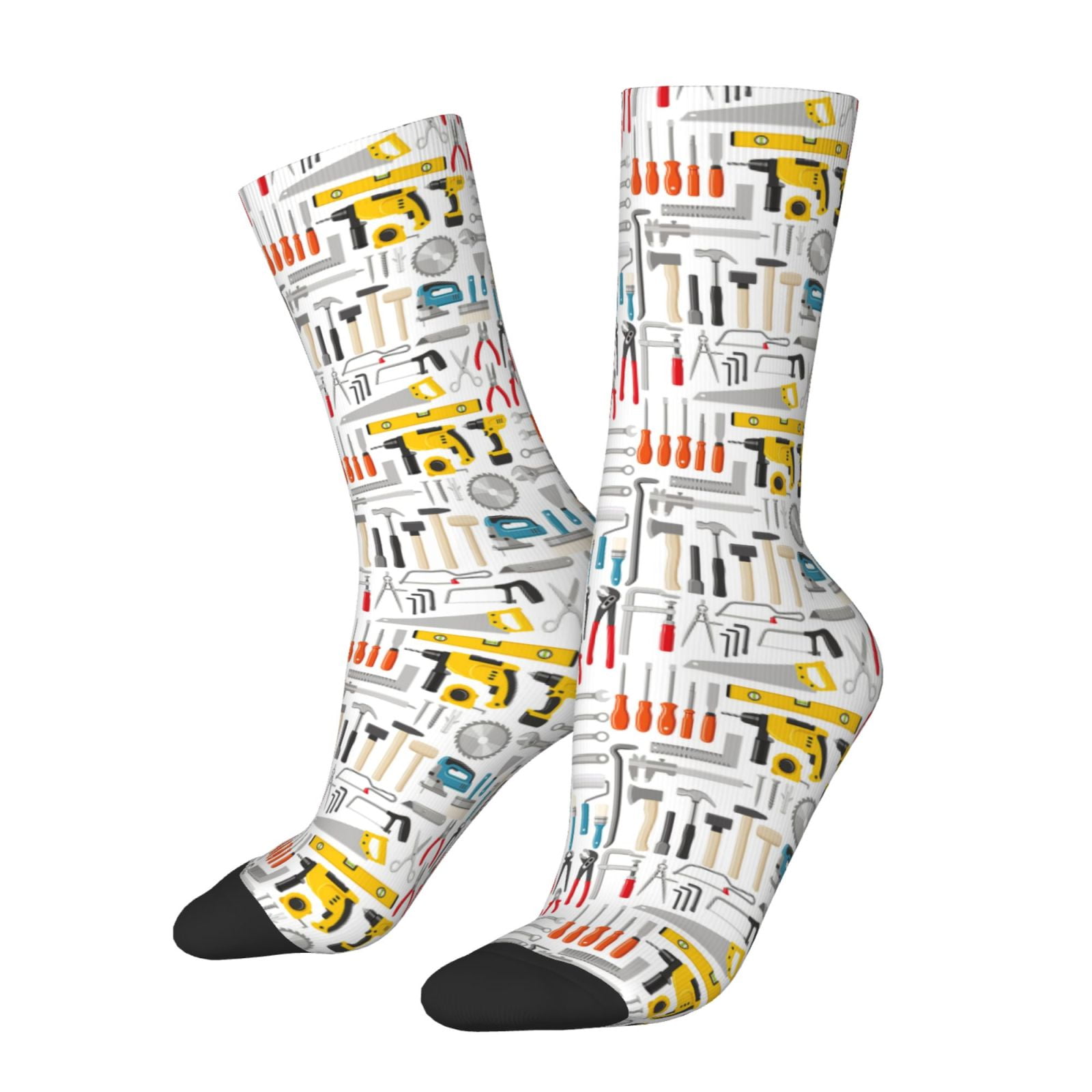 Balery Construction tools Pattern Crew Socks Unisex– Soft & Breathable ...