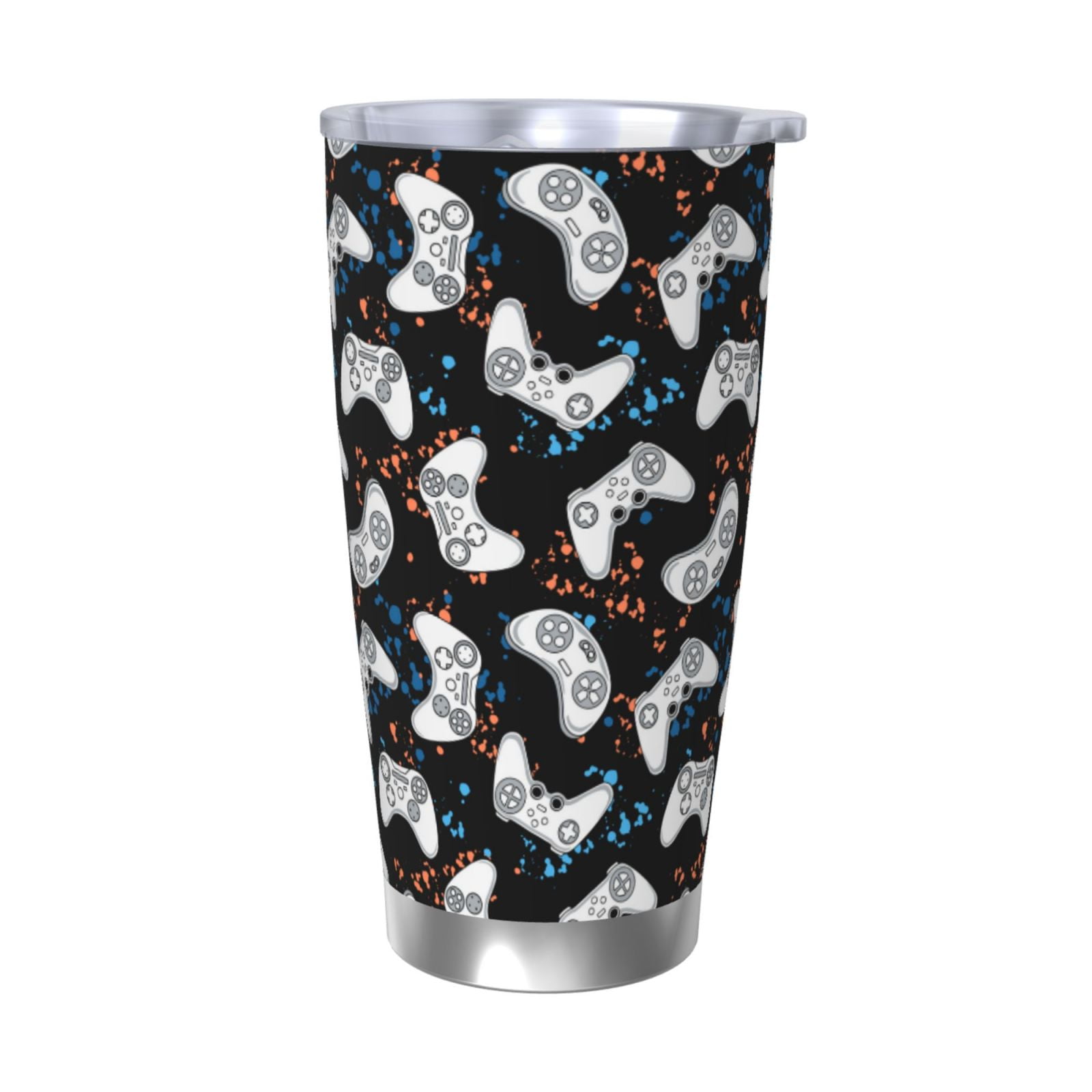 Balery Cool Gamepad Pattern 20oz Insulated Car Cup with Dual Drink Lids ...