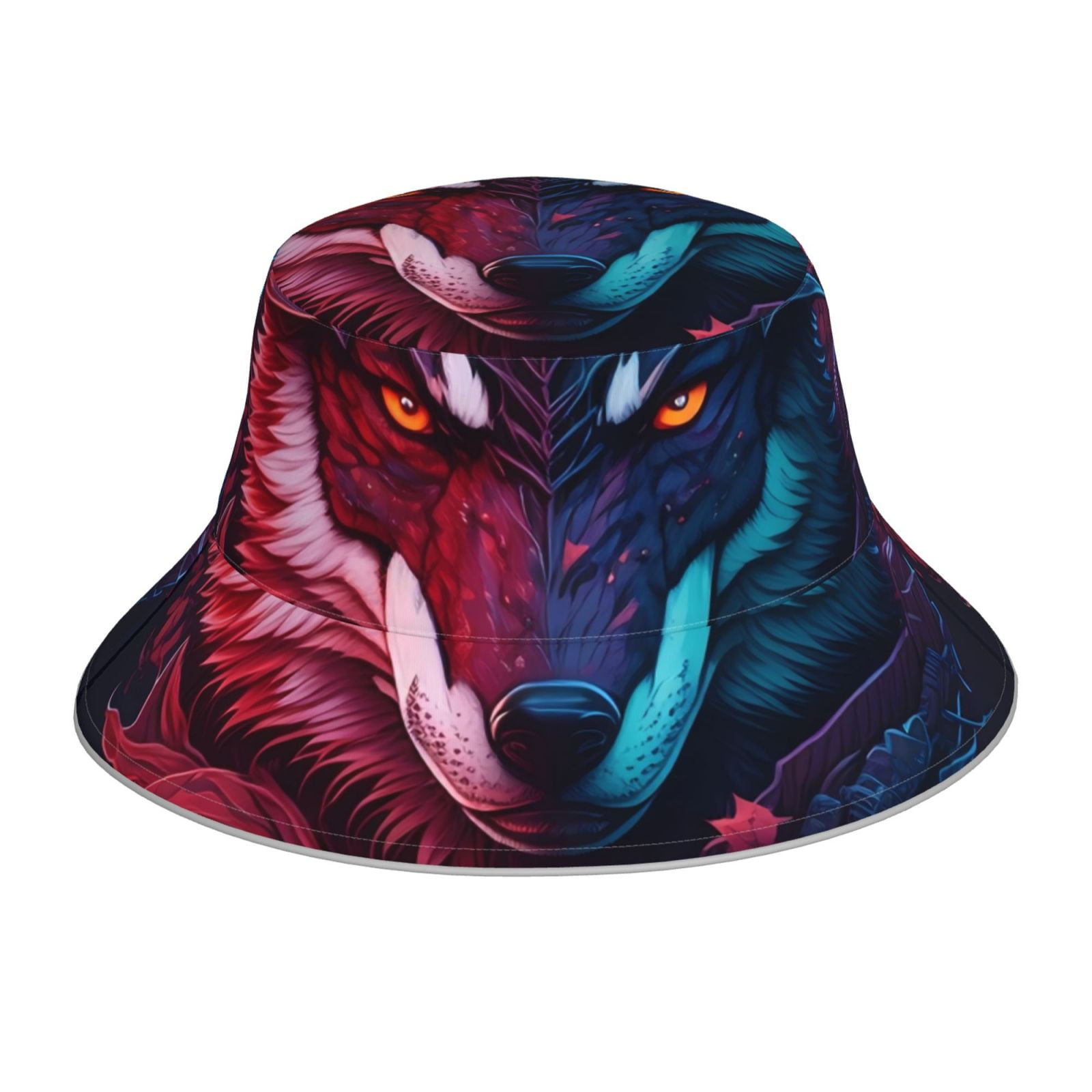 Balery Cool Wolf Head Sun Hats for Men Women Bucket Hat UPF 50+ Buckey ...