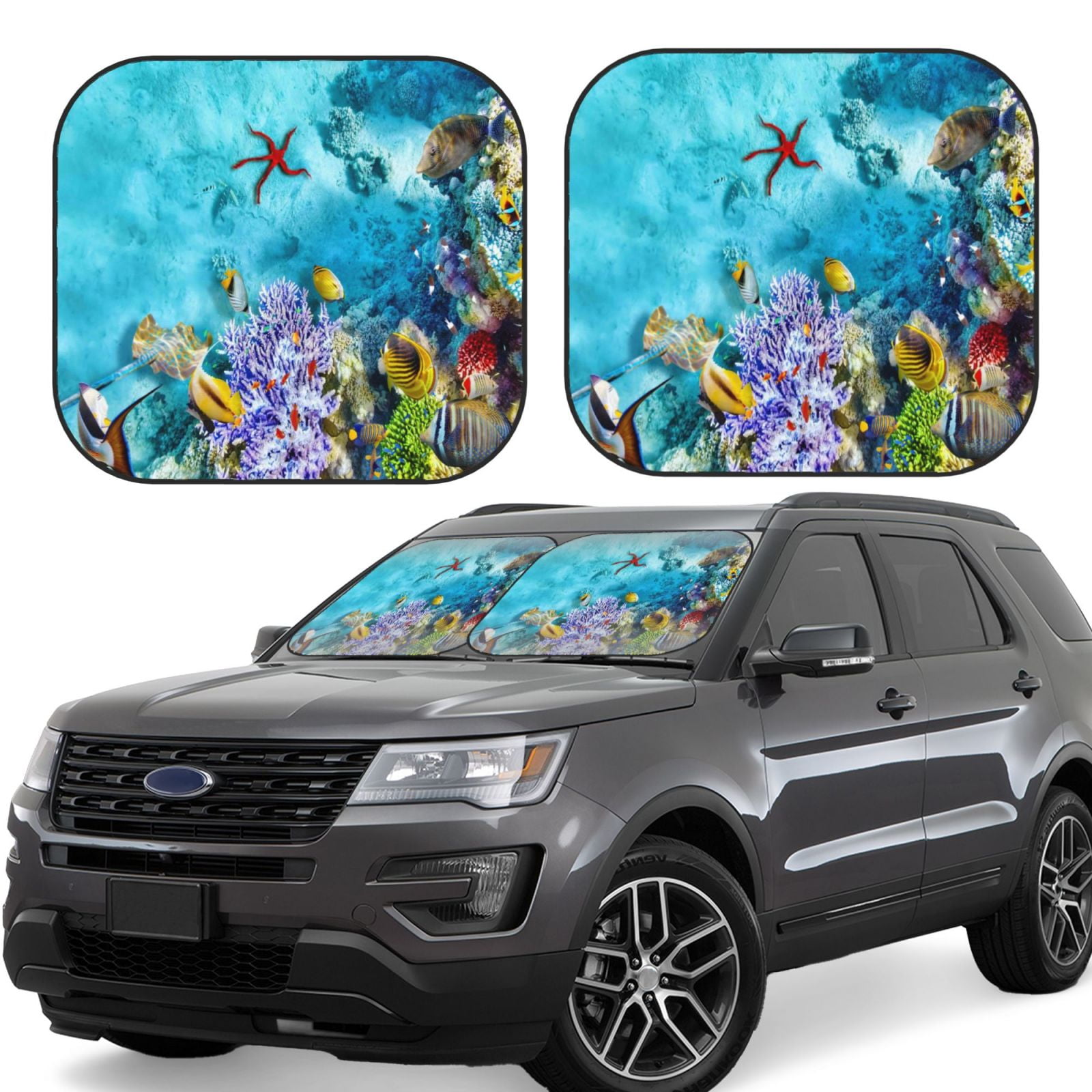 Balery Corals And Tropical Fish Sun Shield 2 Pack For Car Front Windows ...