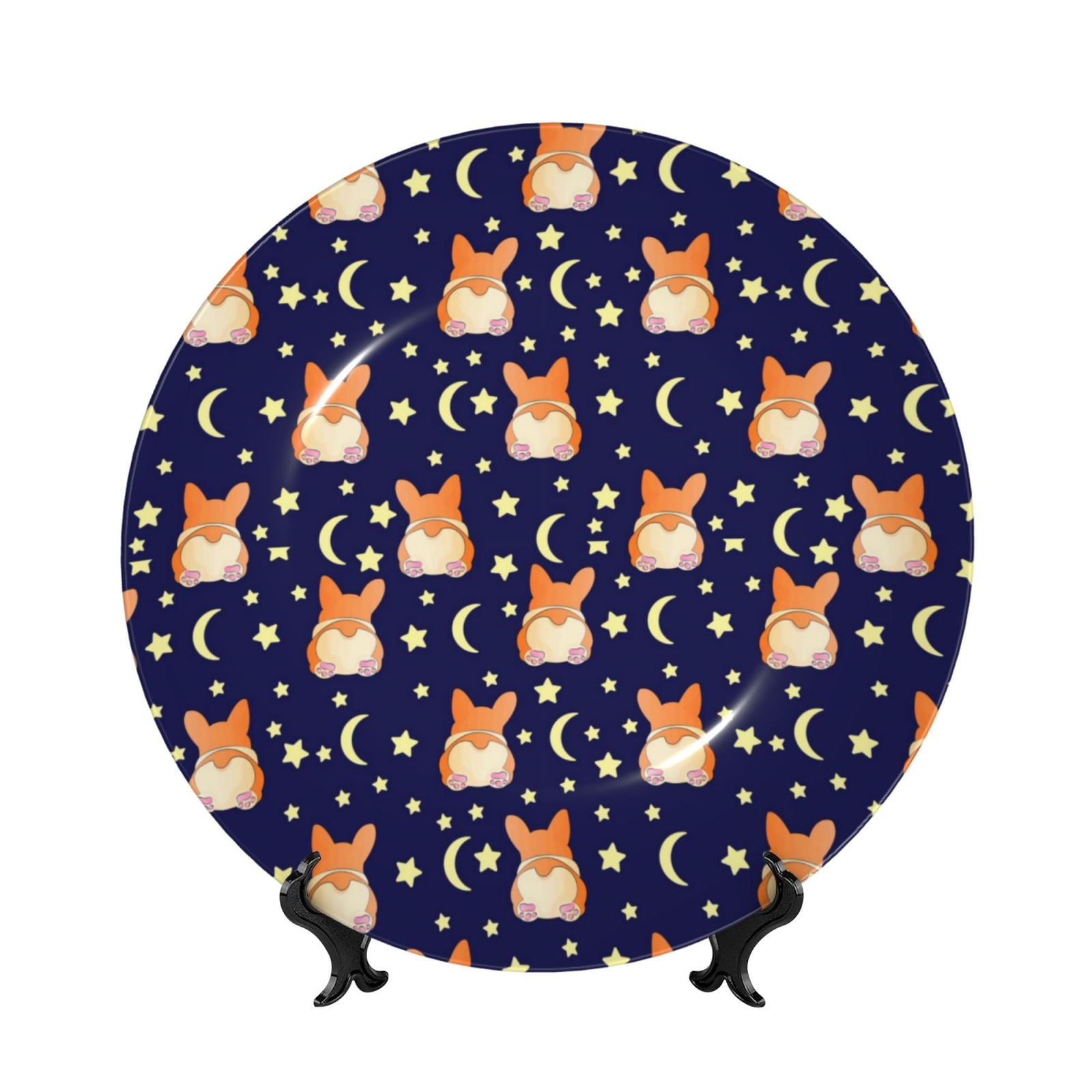 Balery Corgi Lying With Moons And Stars Print Bone China Decorative ...
