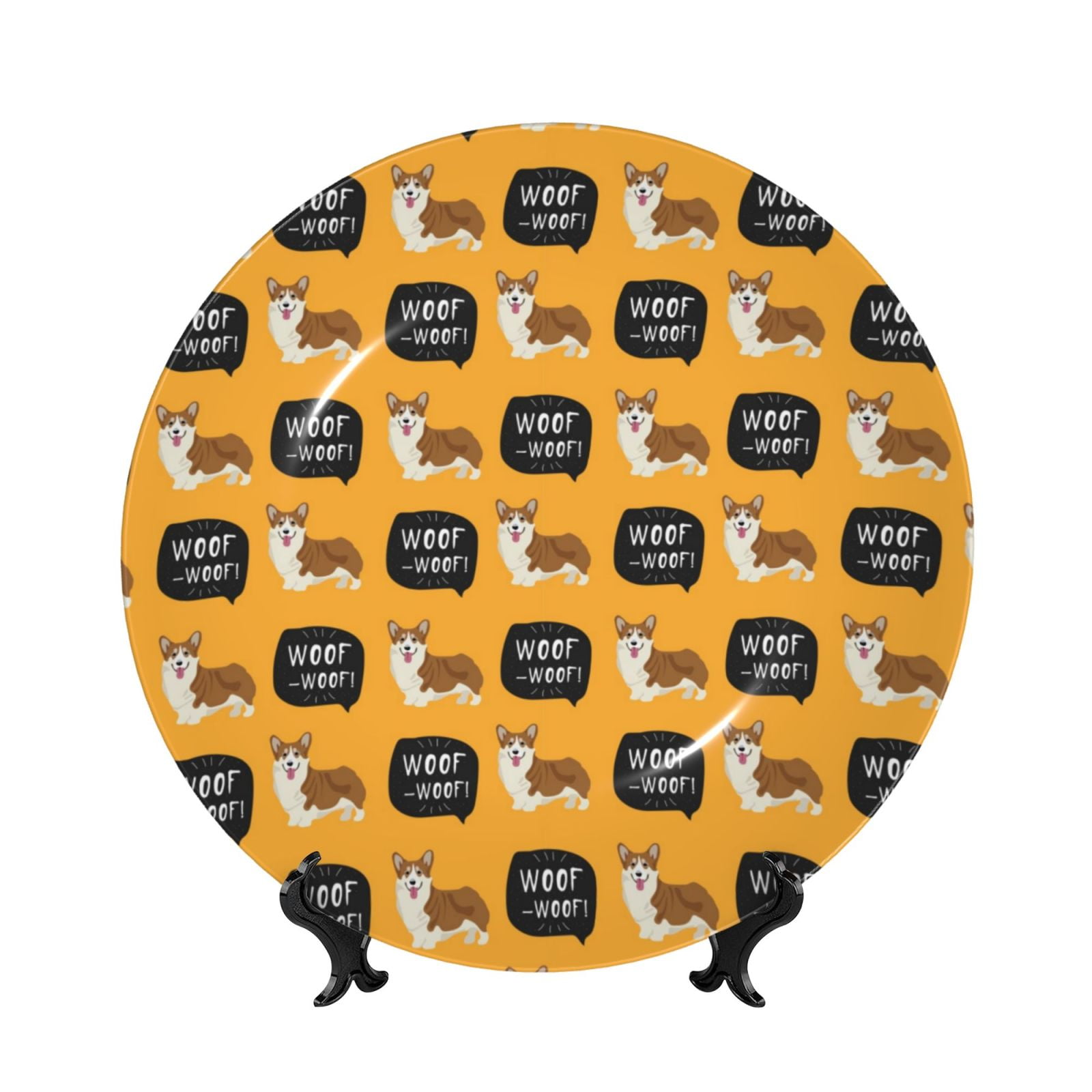 Balery Corgi Print Bone China Decorative Plate Ceramic Dinner Plates ...