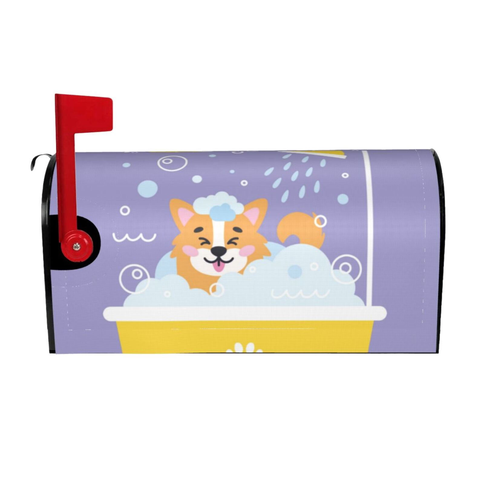 Balery Corgi Washing in Bathtub Mailbox Cover - Standard Size-21x18 in ...