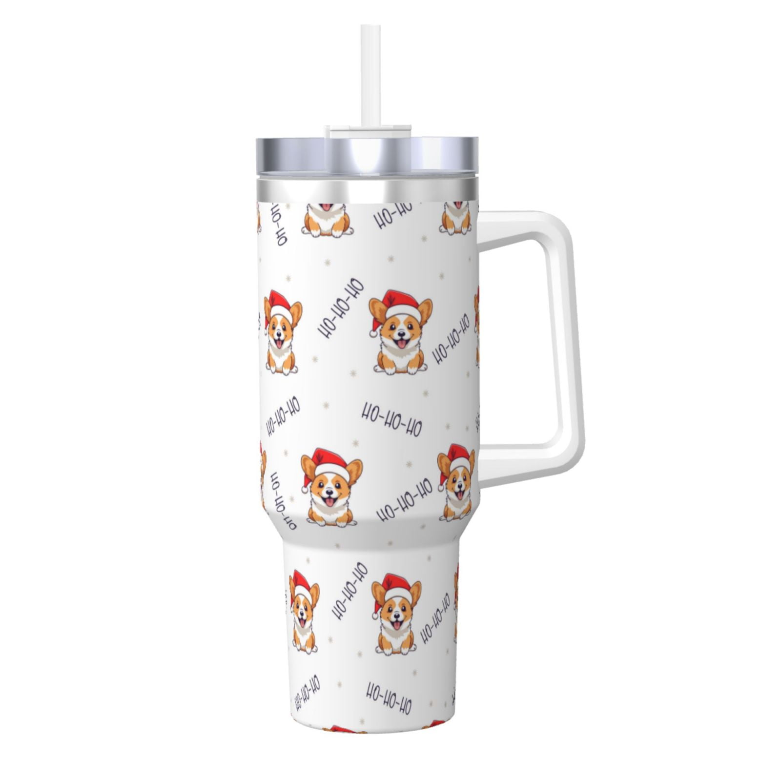 Balery Corgi With Santa Claus Hat Pattern 40oz Stainless Steel Tumbler ...