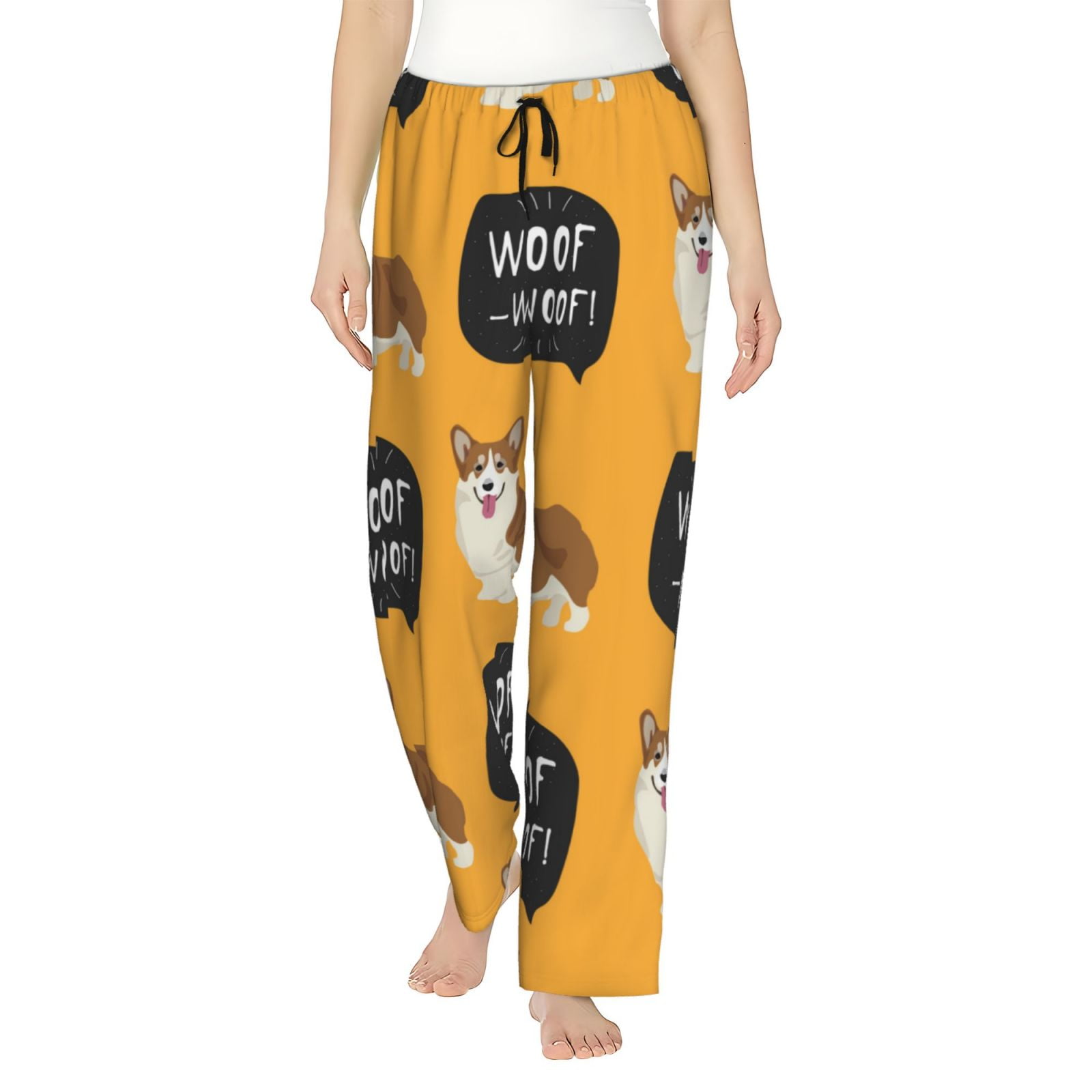 Balery Corgi print Women's Pajama Pants,Ultra Lightweight Pjs,Lounge ...