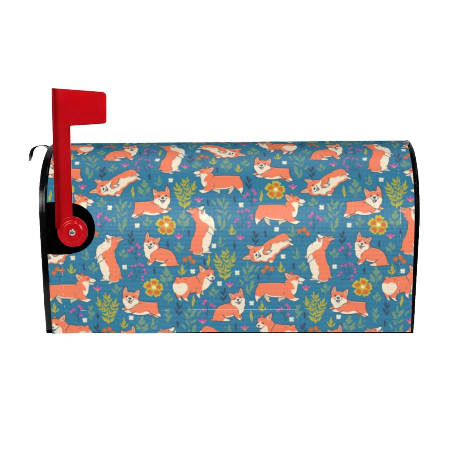 Balery Corgi with Flowers Mailbox Cover - Standard Size-21x18 in ...