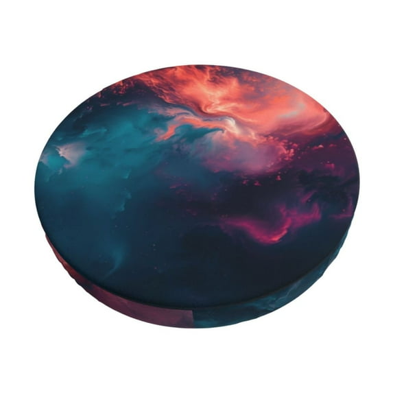 Balery Cosmic Paint Swirl Round Bar Stool Seat Covers Velvet Fabric ...