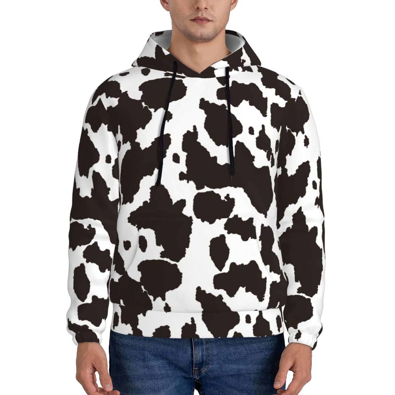 Balery Cow Skin 2 Pattern Mens Hoodie Kangaroo Pocket Hoodie Pullover ...