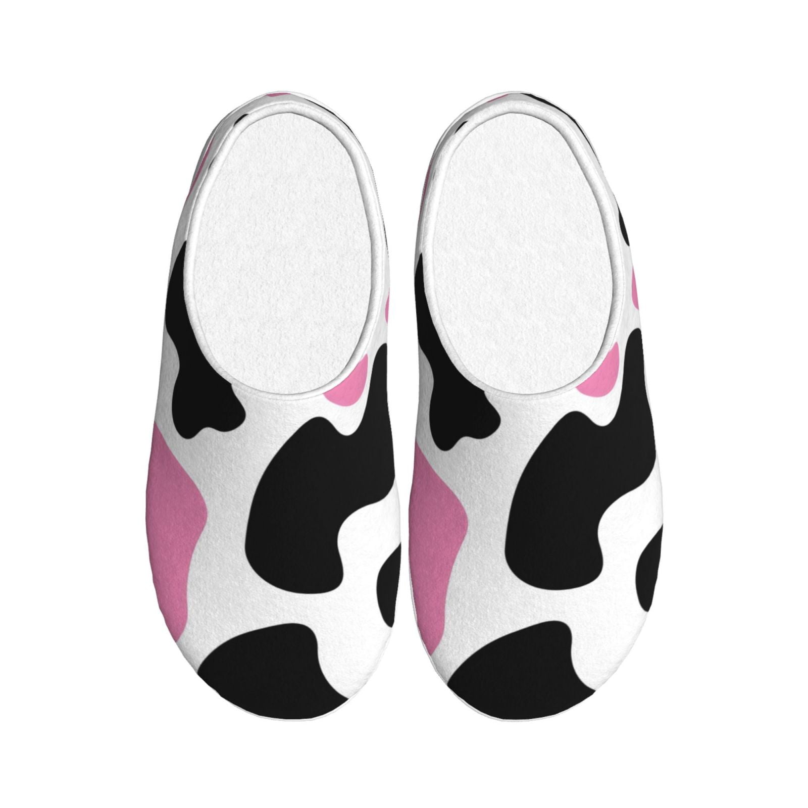 Balery Cow Spots Pattern Women's Fuzzy Memory Foam Slippers Fluffy ...