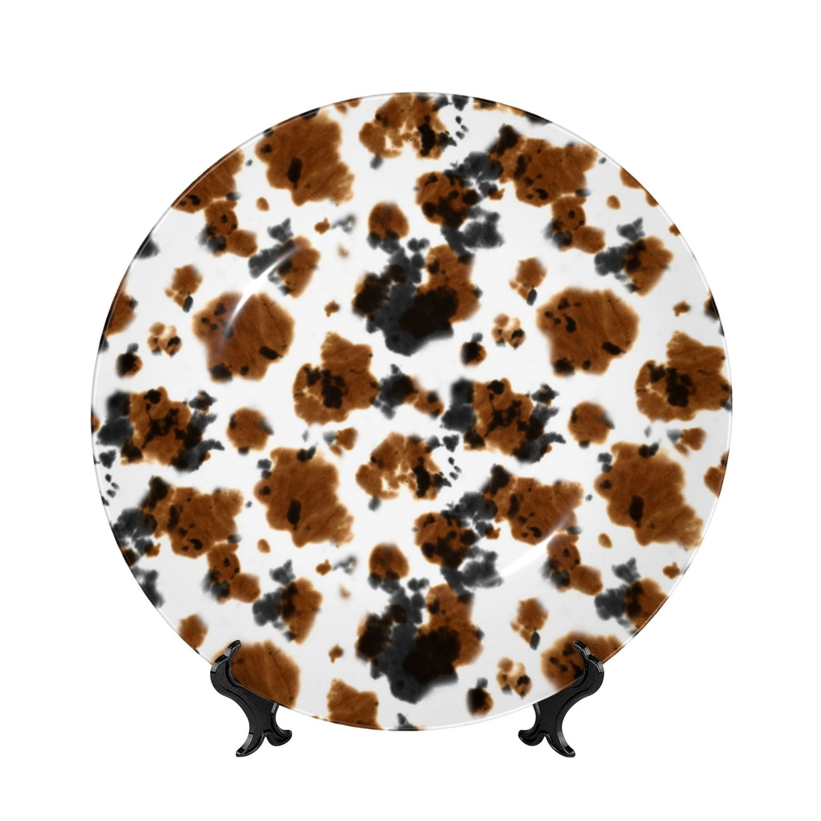 Balery Cow Tie Dye Print Bone China Decorative Plate Ceramic Dinner ...