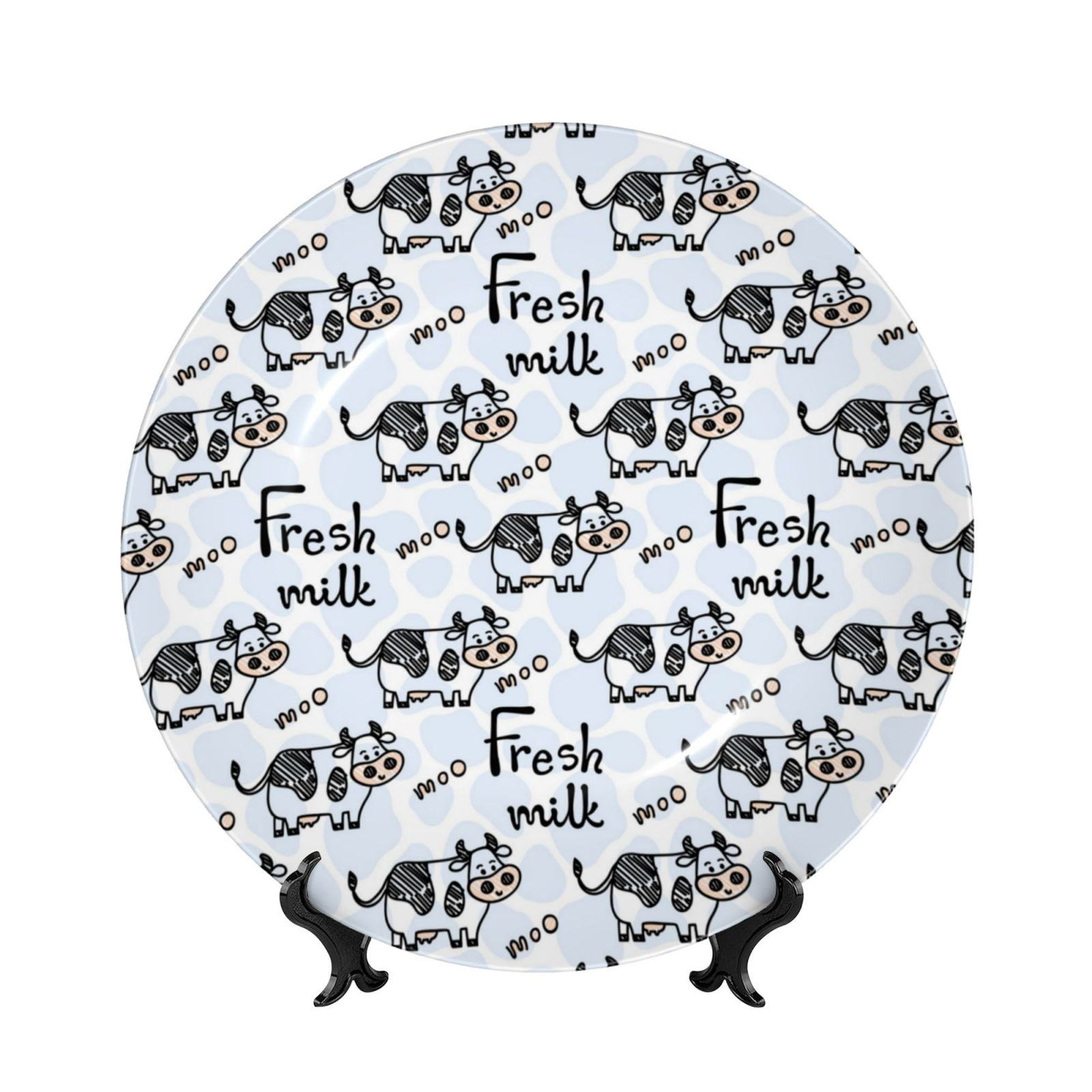 Balery Cow With Fresh Milk Print Bone China Decorative Plate Ceramic ...